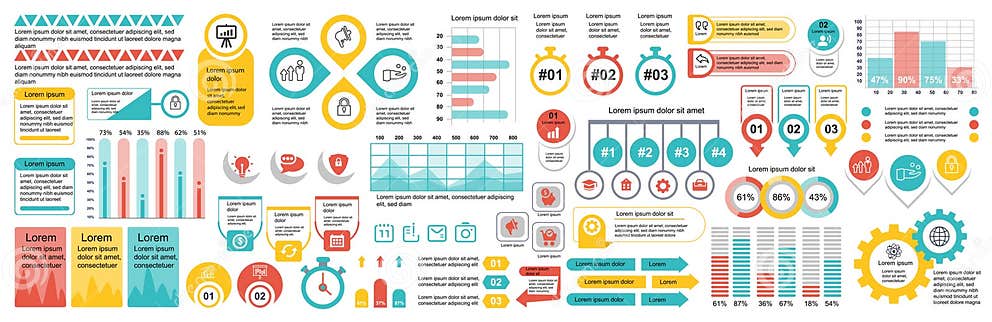 Mega Set of Infographic Elements Data Visualization Vector Design ...