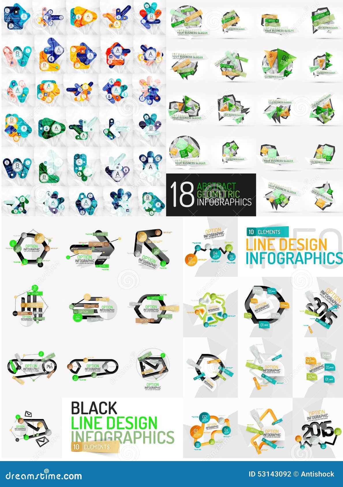 Mega Set of Infographic Templates Stock Vector - Illustration of huge ...