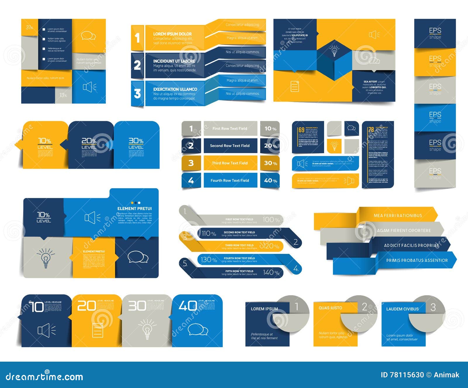 Mega Set Of Infographics Timeline Banners, Charts. Step By Step Report ...