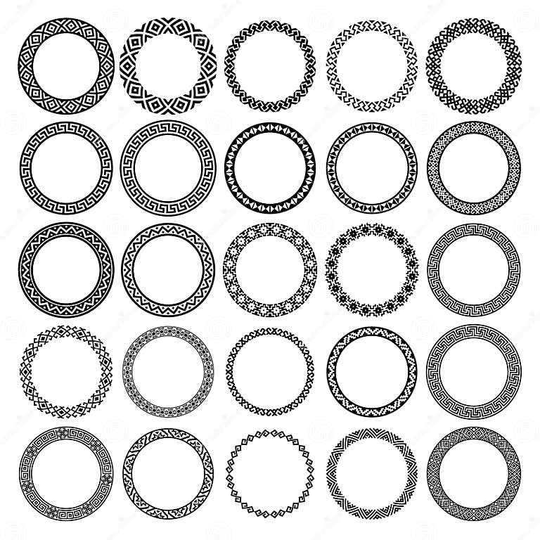 Mega Set of 25 the Most Popular Round Frames Stock Vector ...