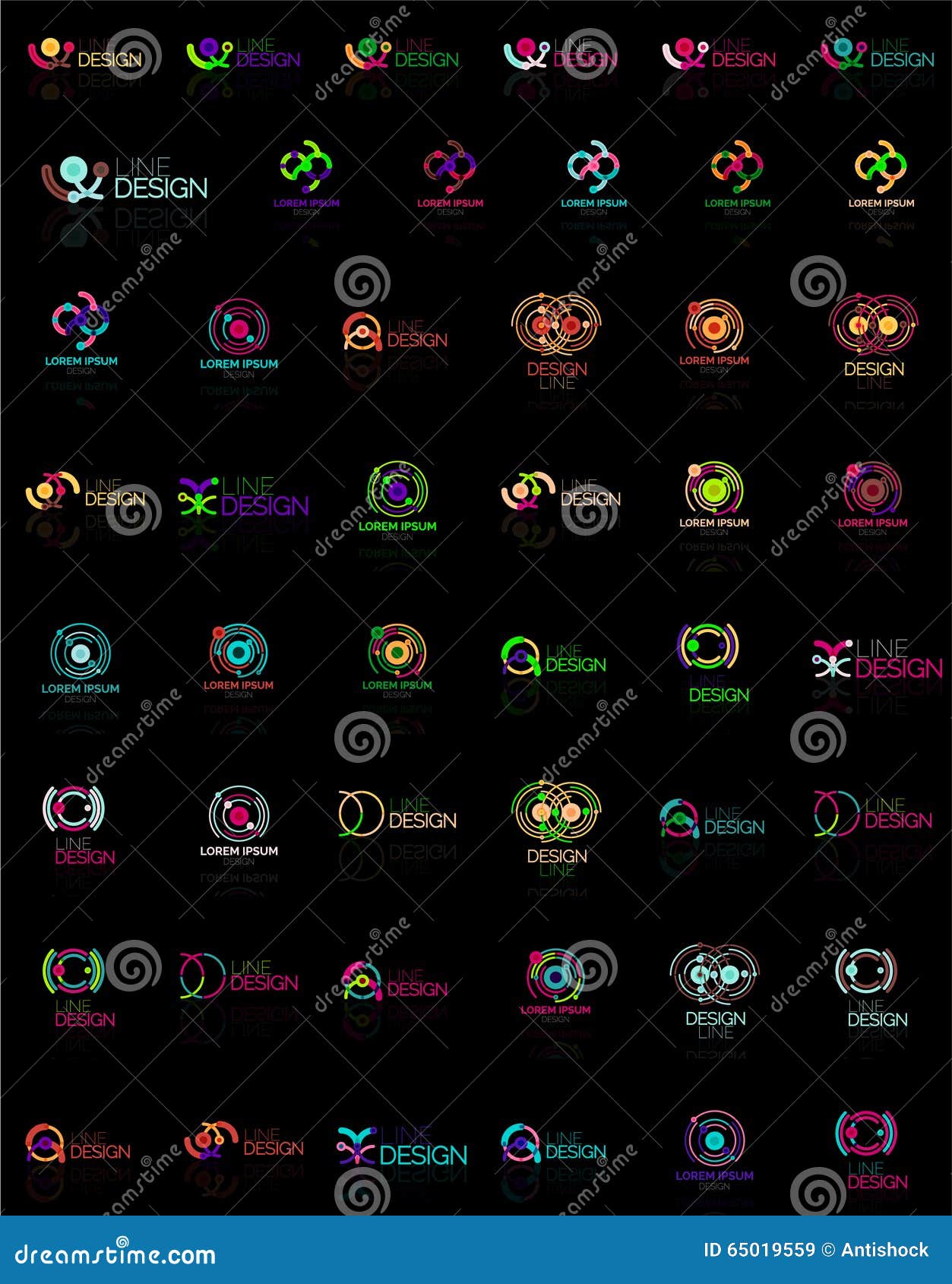 Set Of Circle Logos On The Cardboard Texture. Set Of Circle Logos On ...