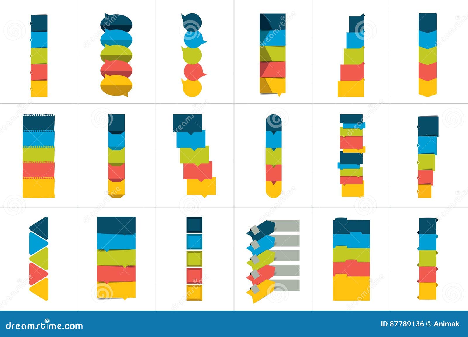 Mega Set Of Option Step By Step Vertical Schedule, Tab, Banner, Bar ...