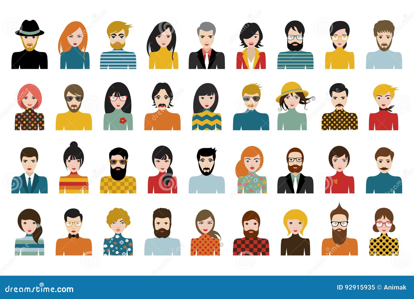 Mega Set of Persons, Avatars, People Heads Different Nationality in ...