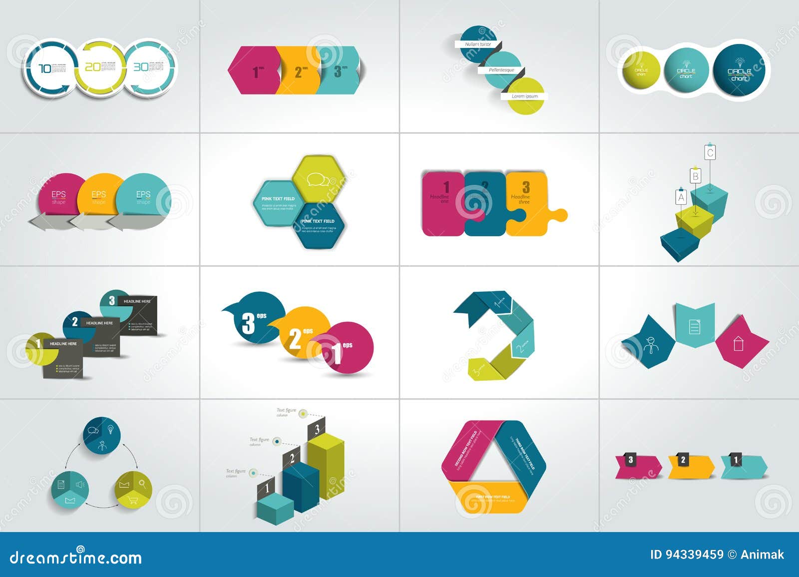 Mega Set Of 3 Steps Infographic Templates, Diagrams, Graph ...