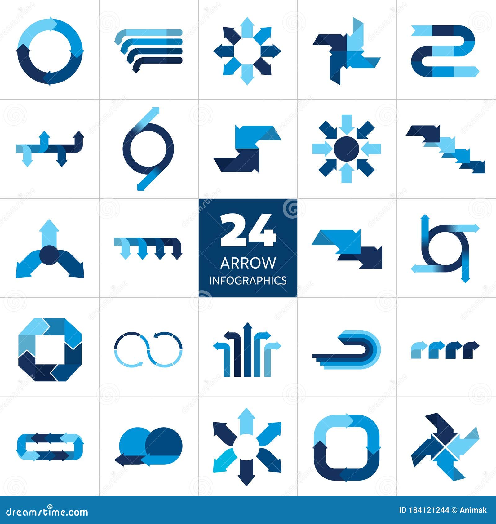 Mega Set Of Various Flowcharts Schemes, Diagrams. Simply Color Editable ...