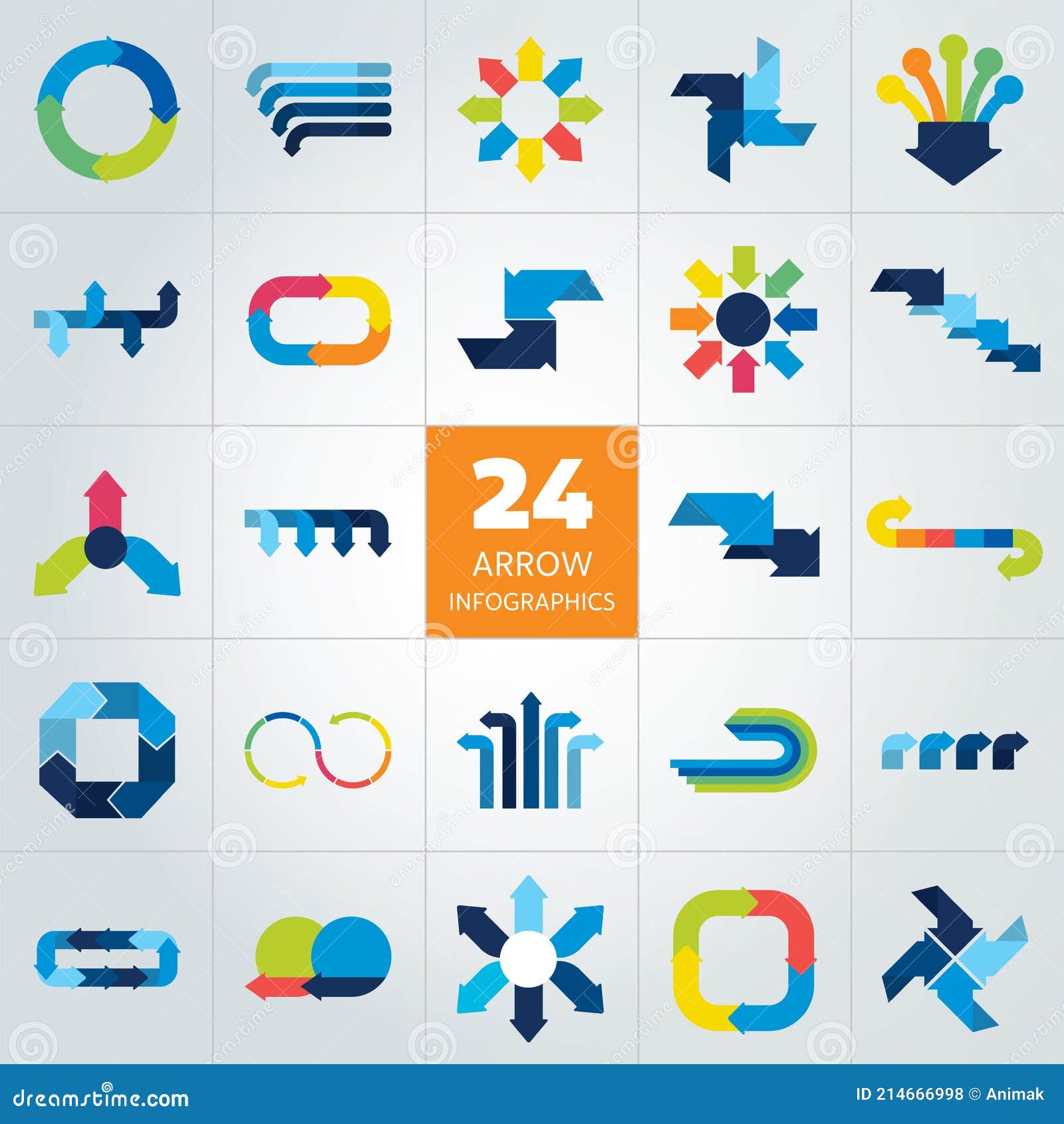 Mega Set Of Various Flowcharts Schemes, Diagrams. Simply Color Editable ...