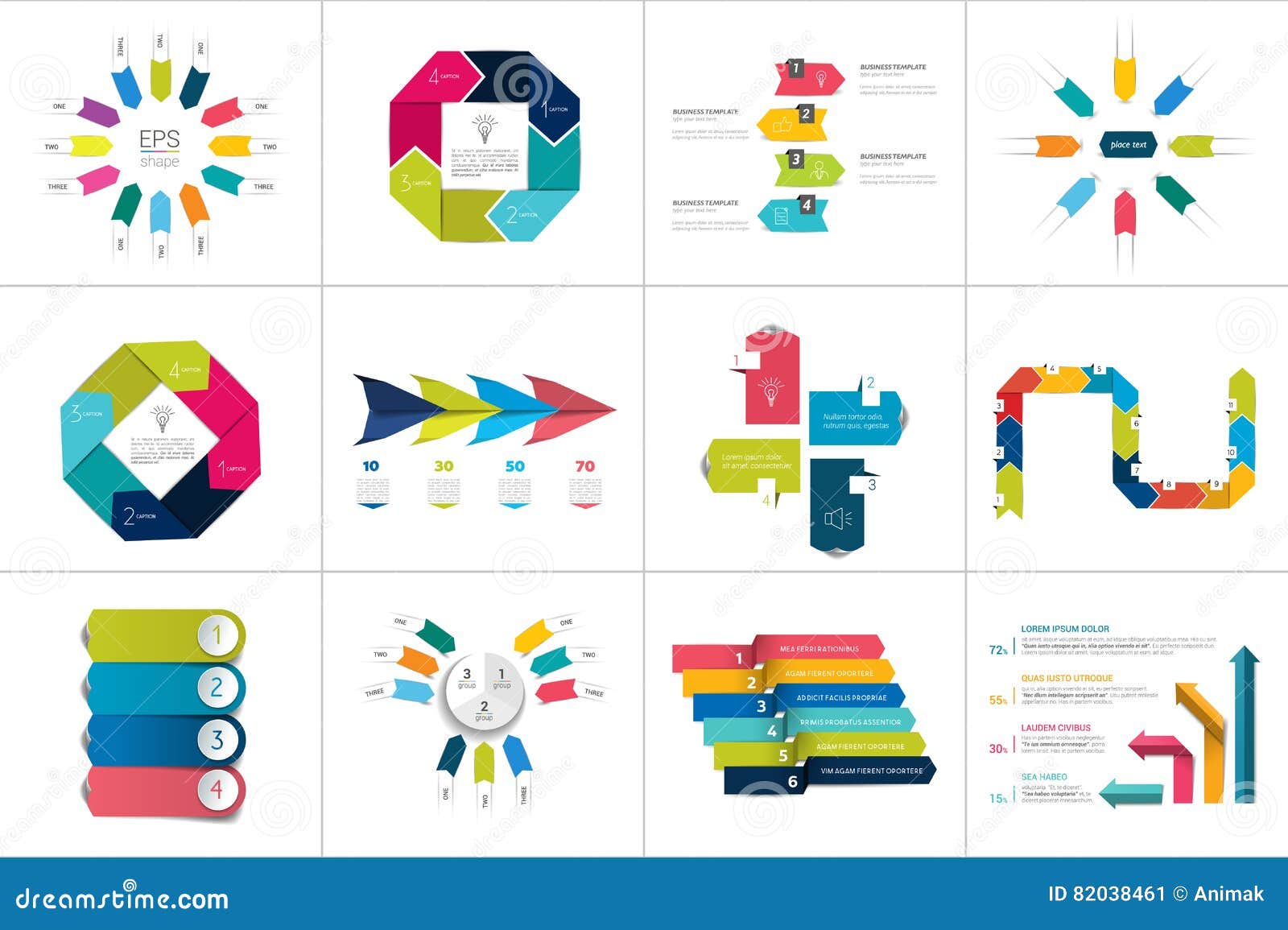 Mega Set Of Various Step By Step Templates, Timelines, Numbered Charts ...