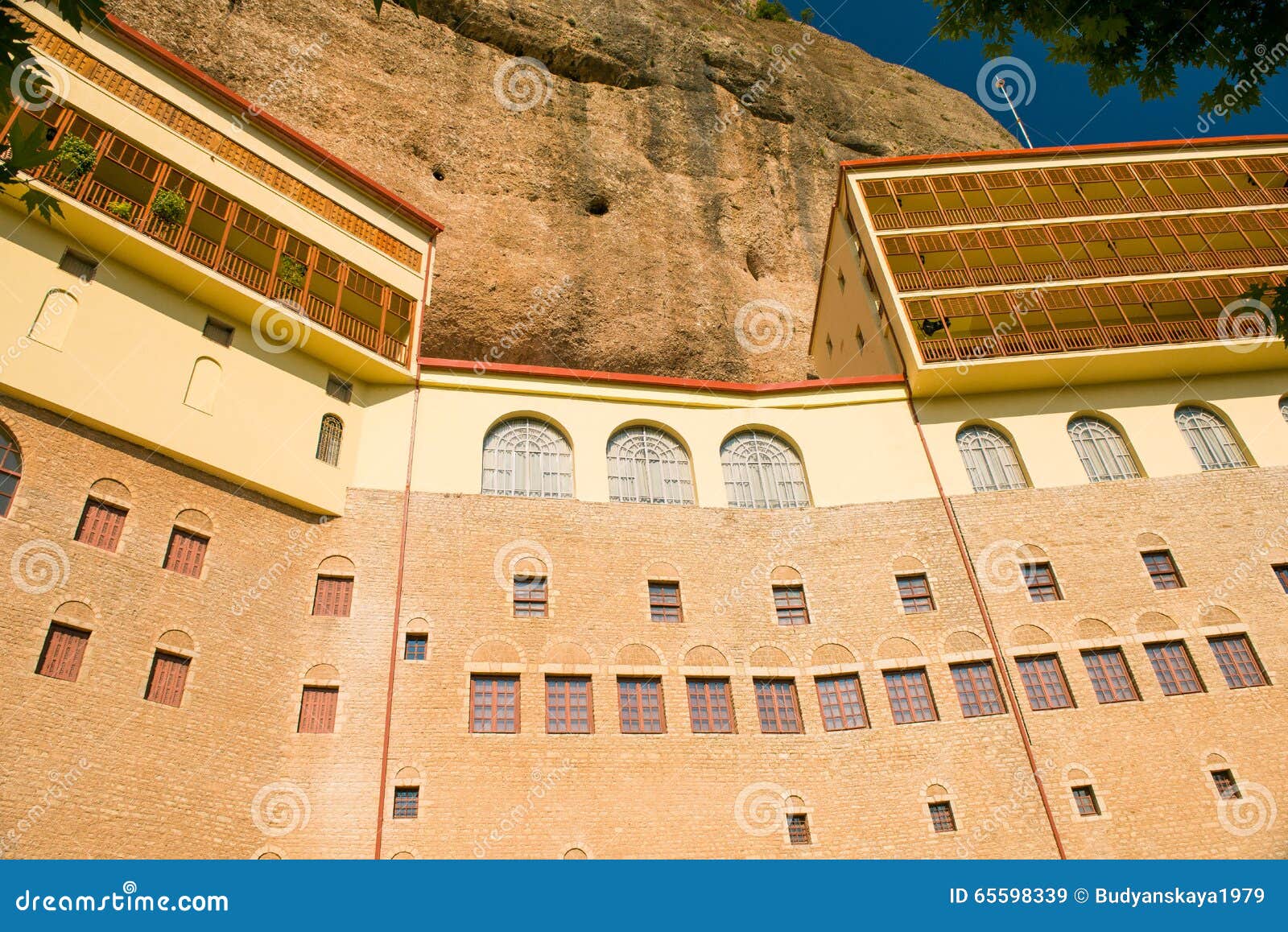 Mega Spileo. stock image. Image of mega, gorge, aerial - 65598339