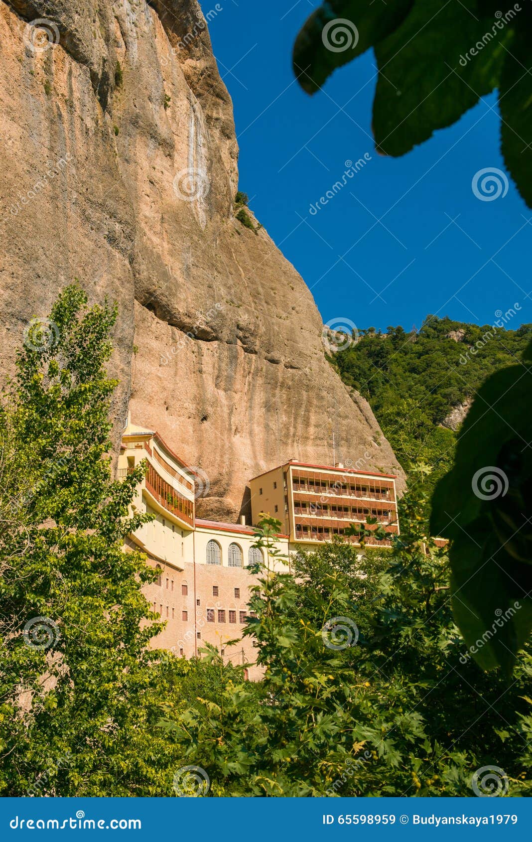 Mega Spileo. stock image. Image of landscape, gorge, culture - 65598959