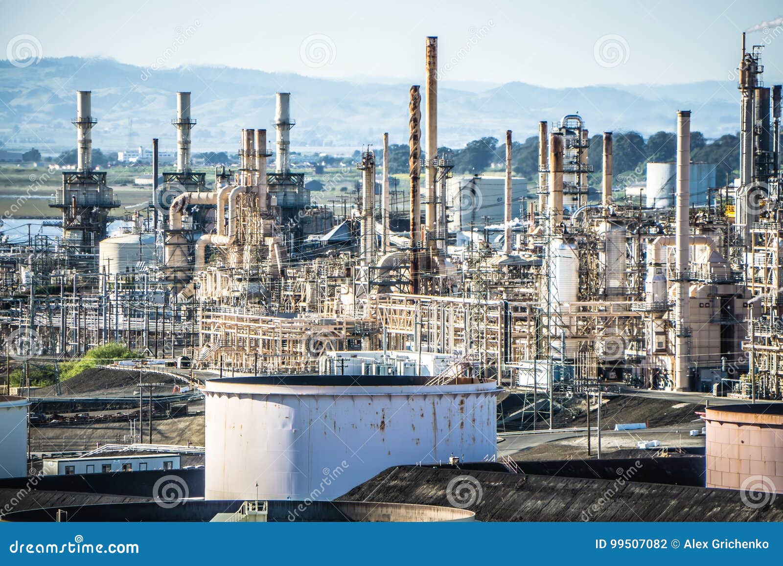 Mega Structures of Large Oil Refinery in California Stock Photo - Image ...