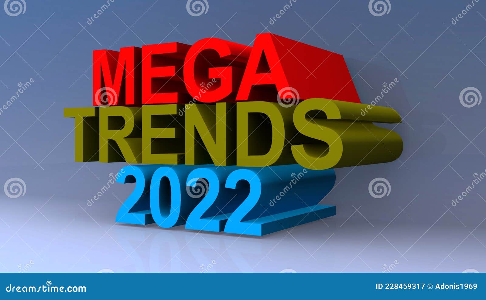 Mega trends 2022 on blue stock illustration. Illustration of digital ...