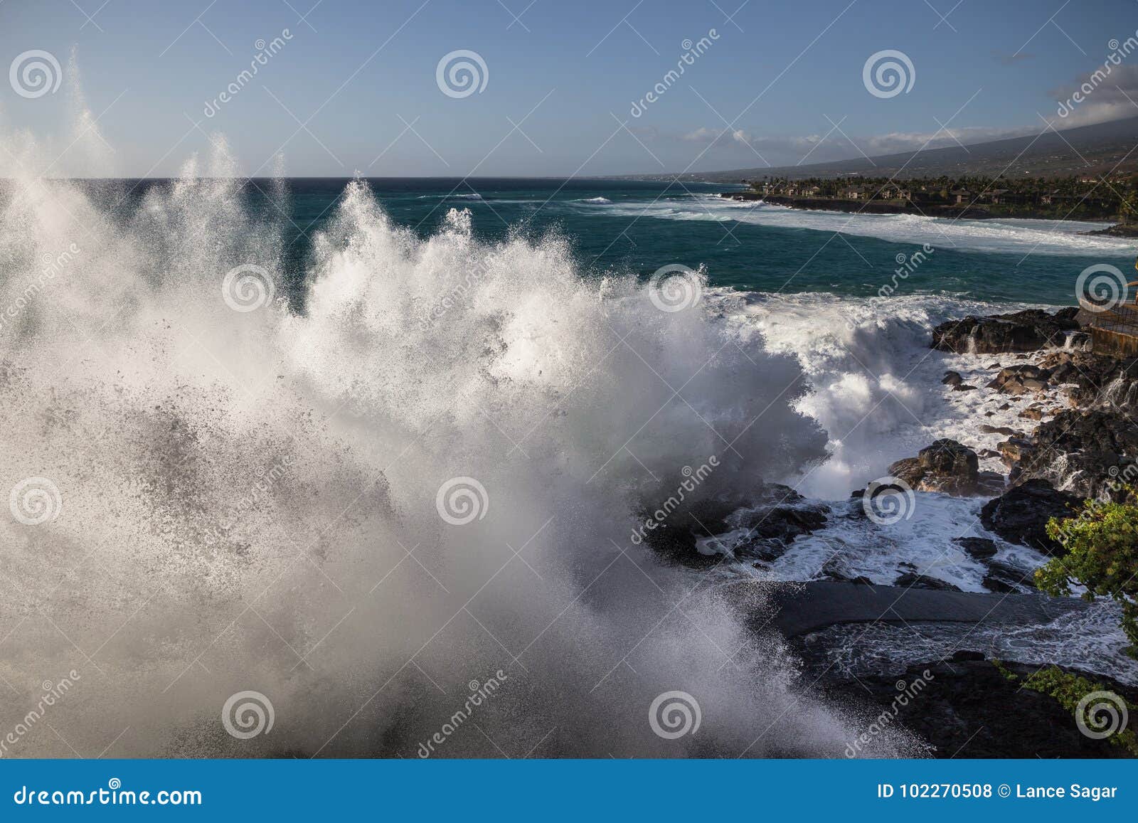 Mega Wave stock photo. Image of rocks, island, hawaii - 102270508