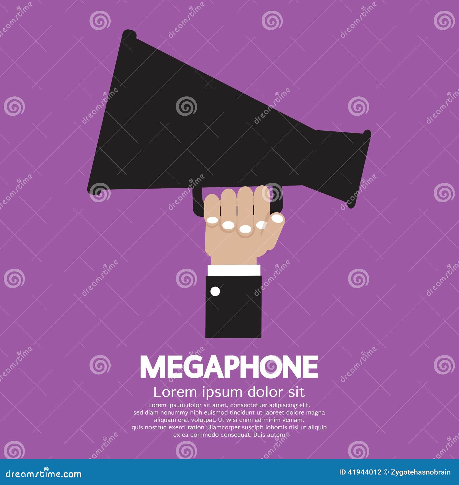 Megafon i hand vektor illustrationer. Illustration av hörbart - 41944012