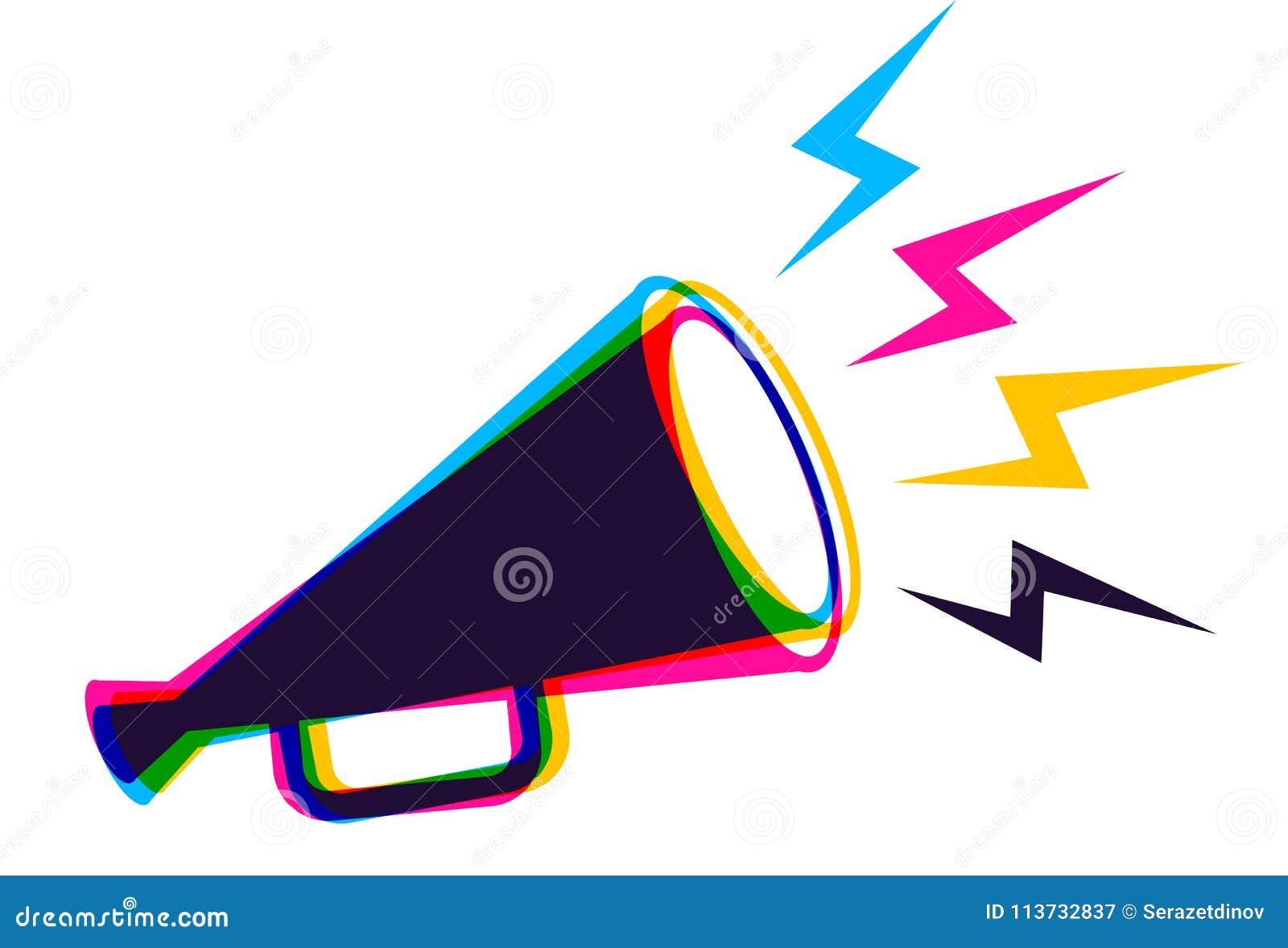 Megafone Do Vetor No Estilo De CMYK Ilustração do Vetor - Ilustração de ...