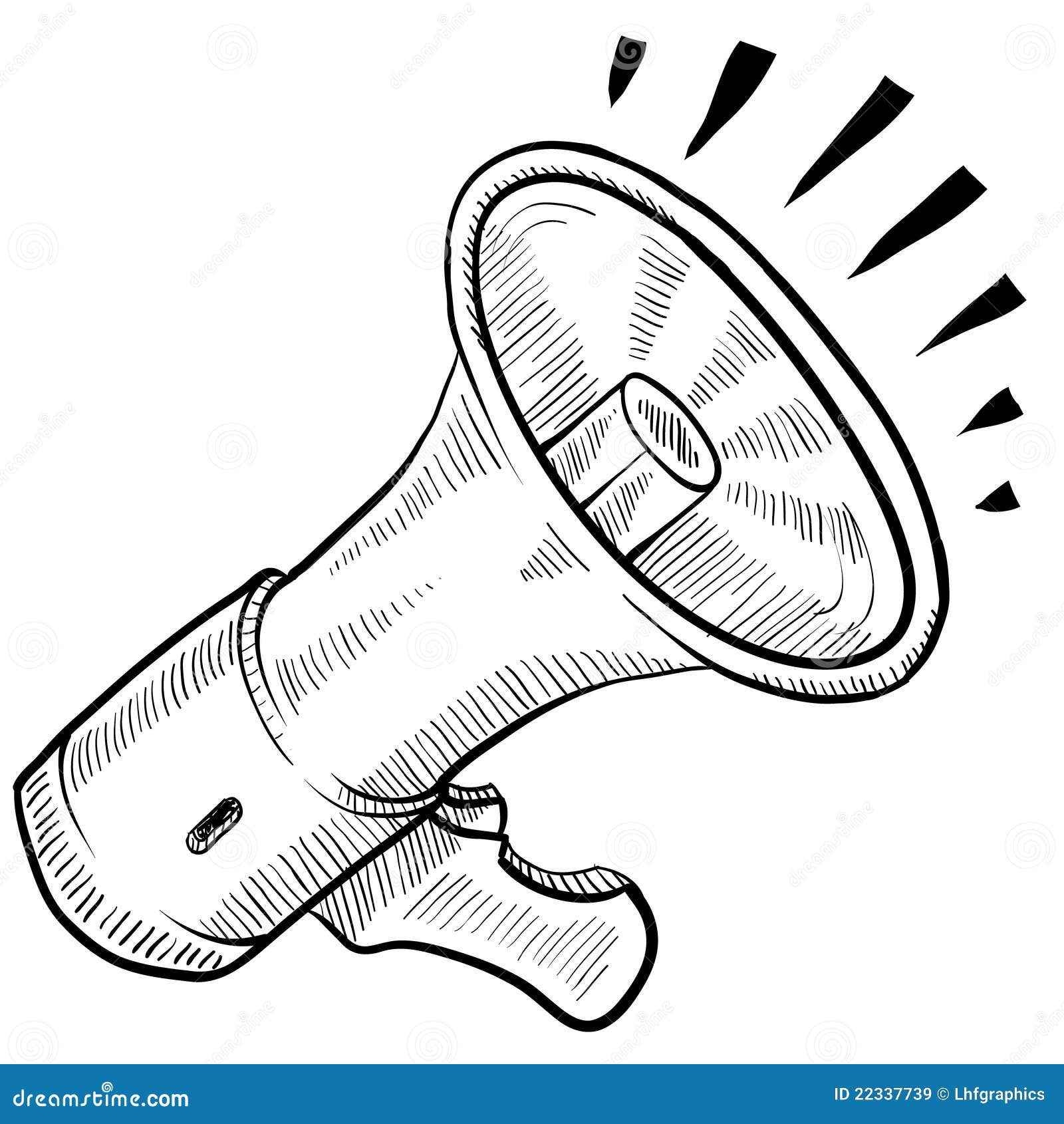 Megafoon of Aankondigingsschets Vector Illustratie - Illustration of ...