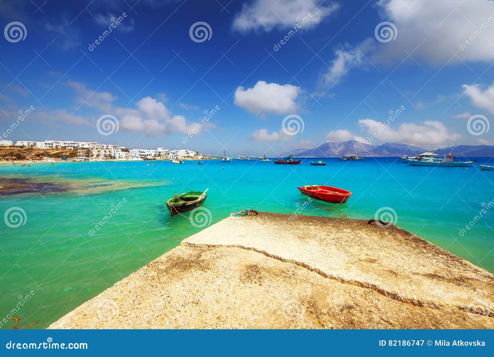 Megali Ammos Beach and Port in Chora, Pano Koufonisi Stock Image ... Megali Ammos Beach and Port in Chora, Pano Koufonisi Stock Image ...