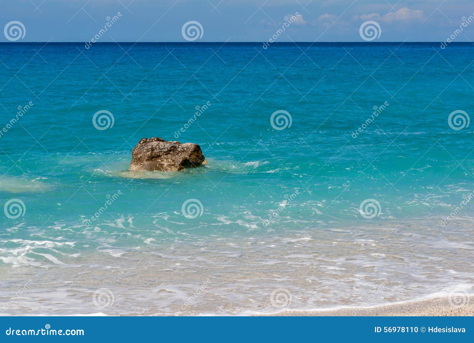 Megali PETRA-Strand in Der Insel Von Lefkas Stockfoto - Bild von nave ...