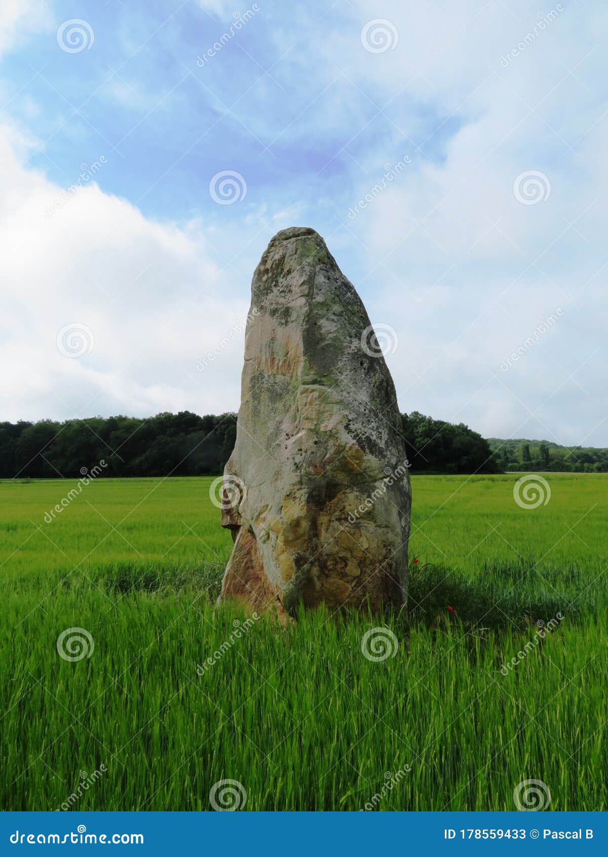 Prehistoric Megalith in the Middle of a Field Stock Image - Image of ...