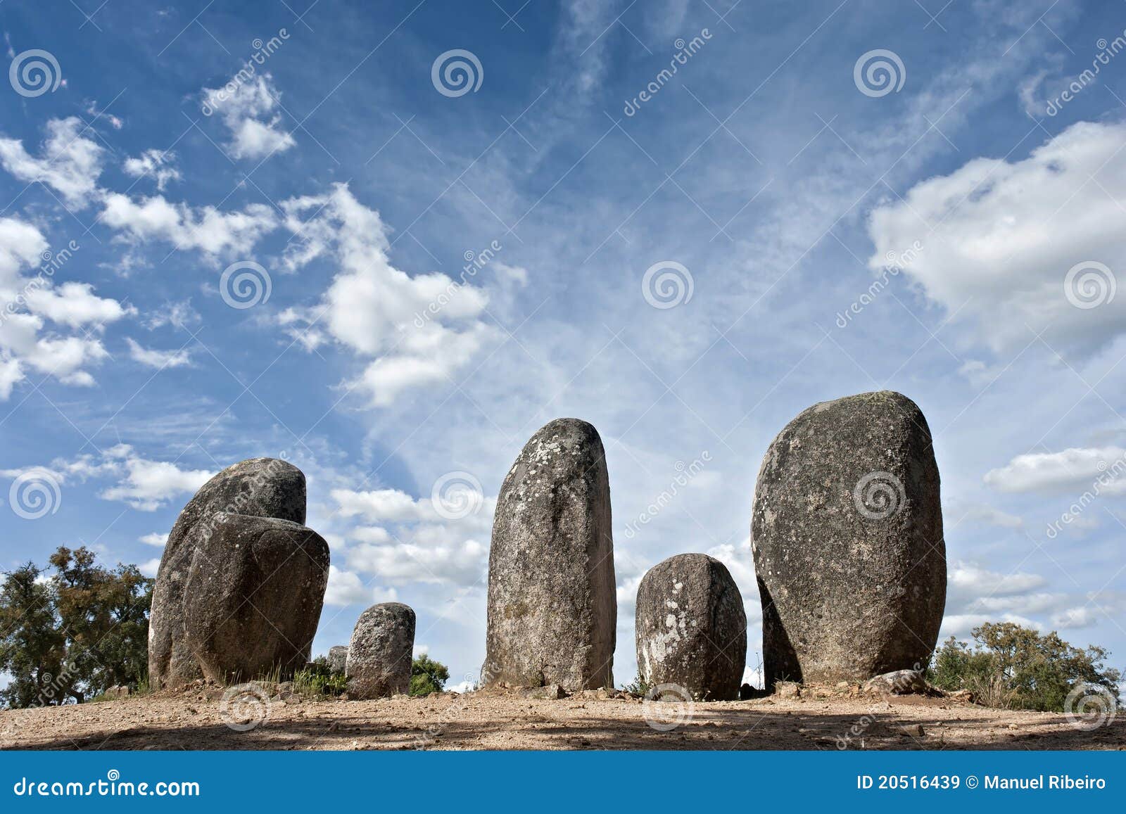 Megalithic Monument of Almendres, Evora Stock Image - Image of history ...