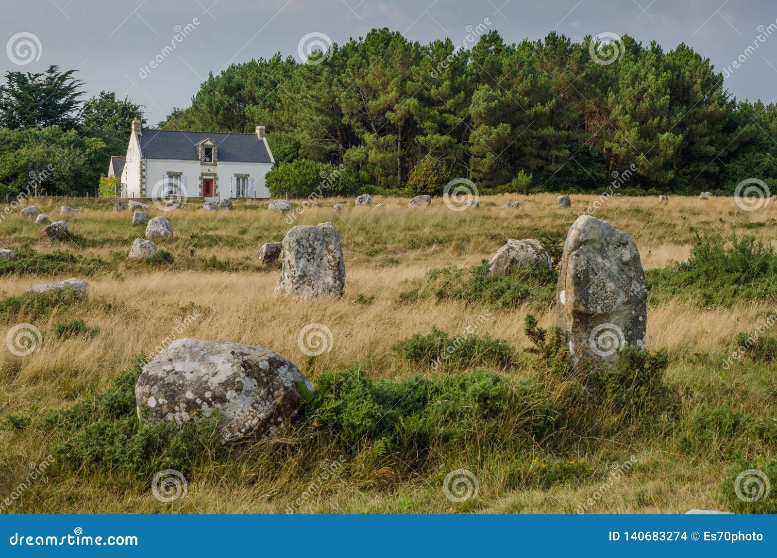 Megalithic Monuments of the Stone Age in Carnac of France Stock Photo ...