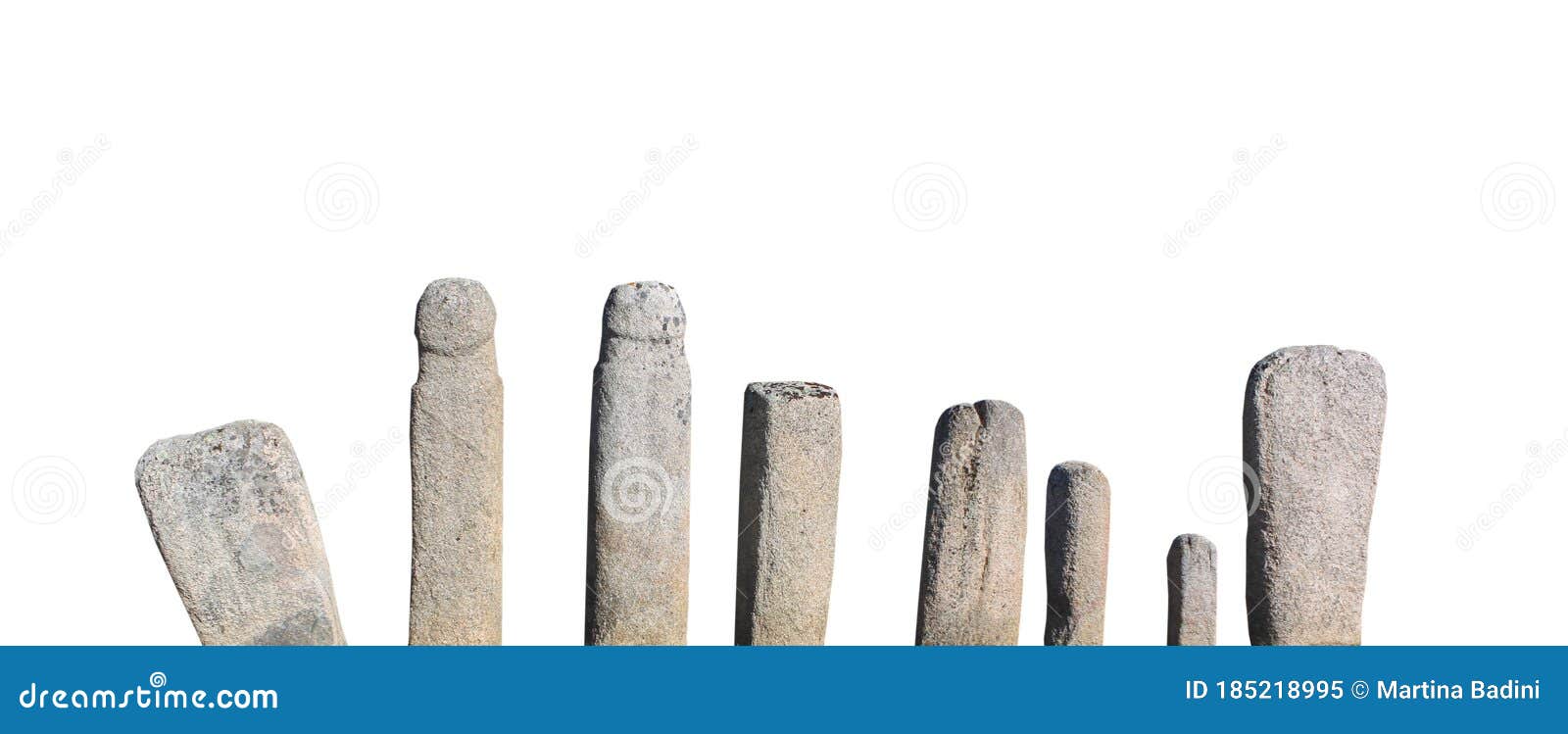 A Megalithic Sites Consisting of Stone Alignments Isolated on White ...
