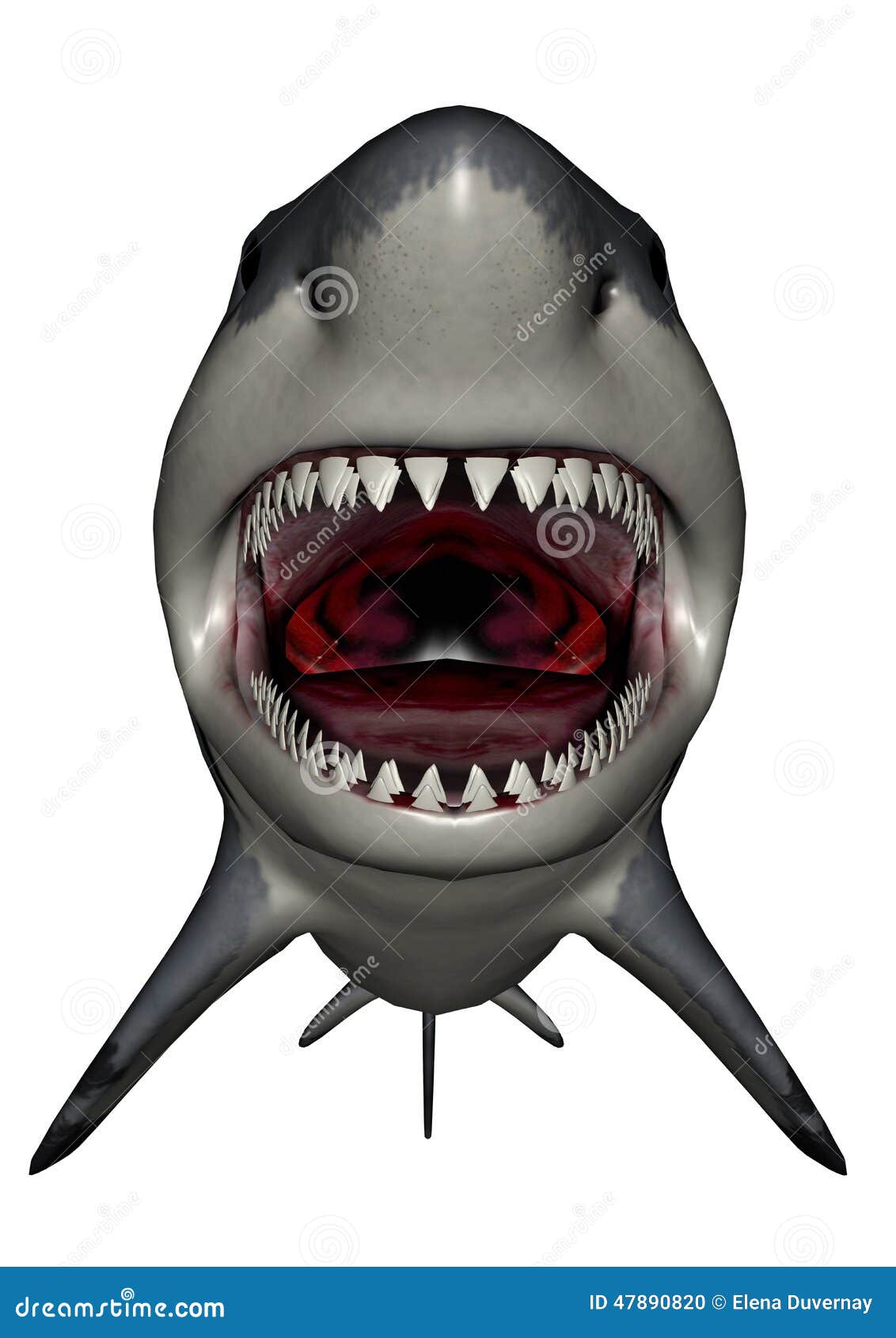 Megalodon Dinosaur Mouth - 3D Render Stock Illustration - Illustration ...