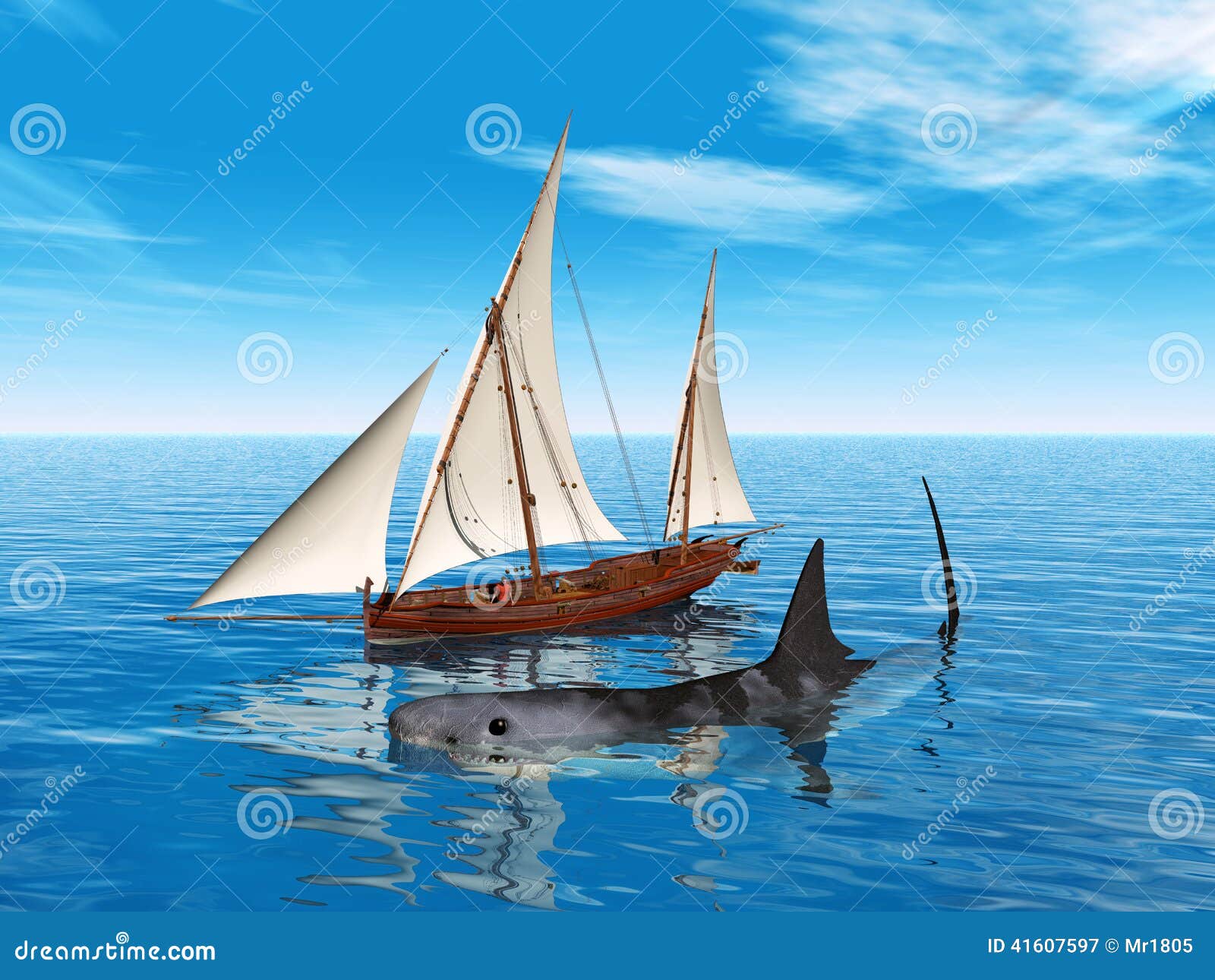 The Megalodon Shark stock illustration. Illustration of generated ...