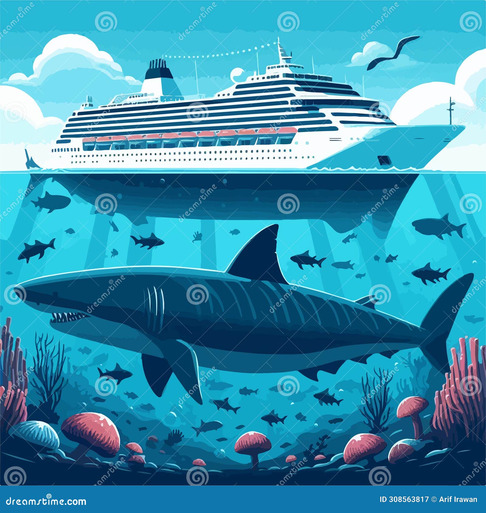 Megalodon Shark Size Comparison Megalodon Shark Poster With Size