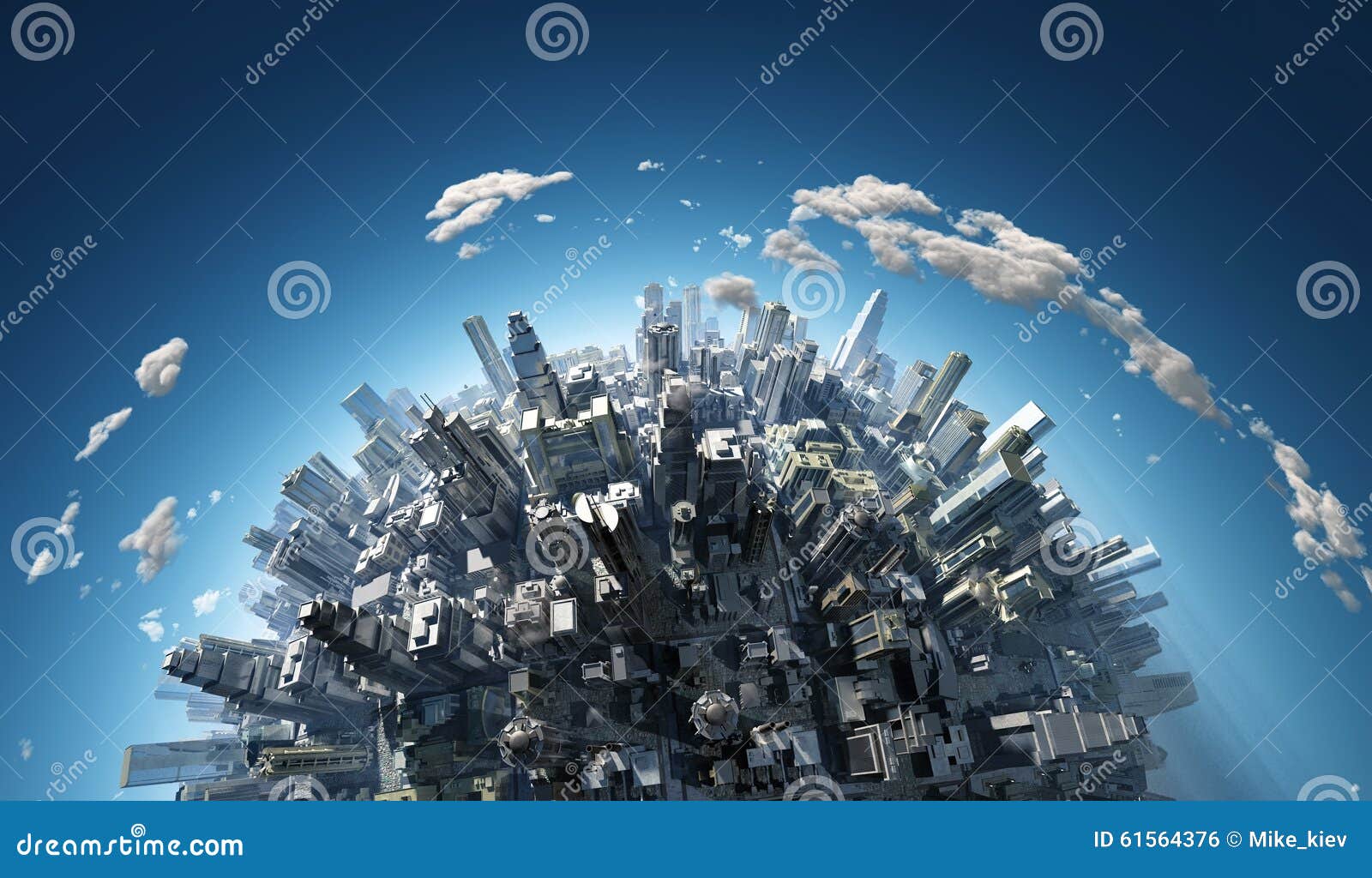 Megalopolis aerial view stock illustration. Illustration of skyline ...