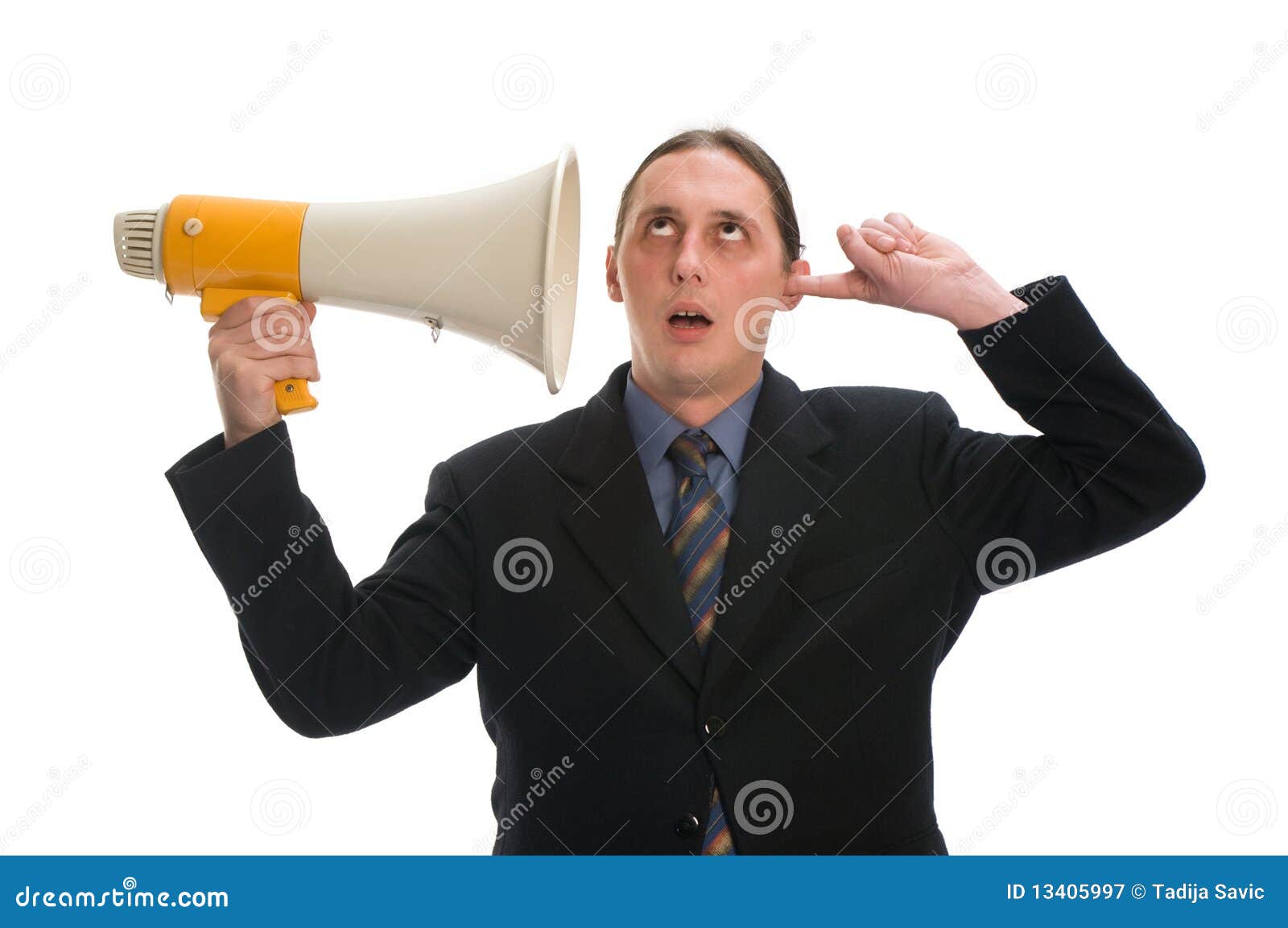 Megaphone stock image. Image of face, sound, facing, male - 13405997