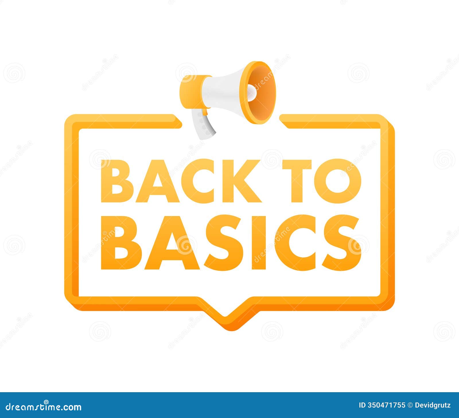 Megaphone Announcing Back To Basics Inside Speech Bubble Stock ...