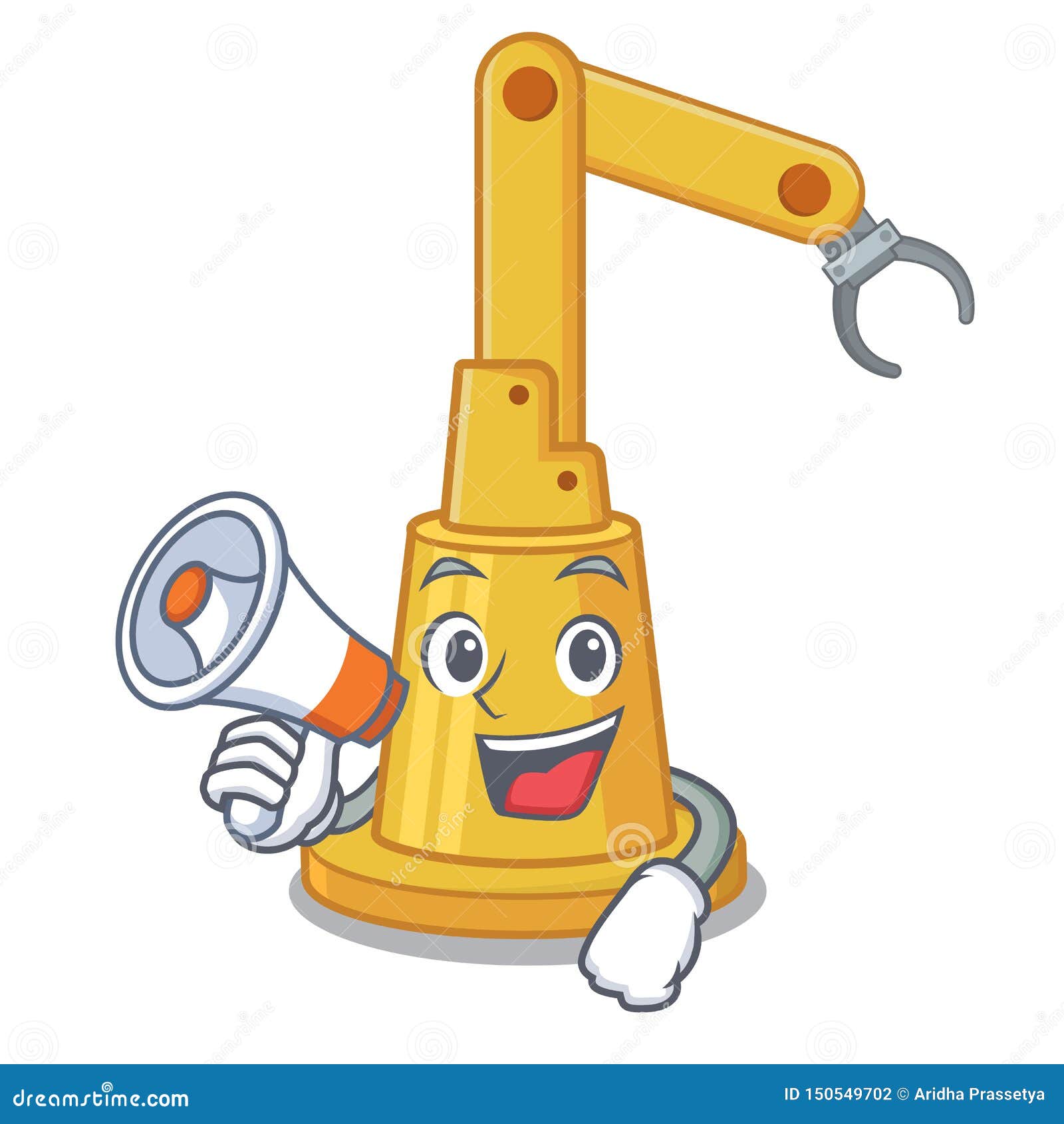 With Megaphone Assembly Automation Machine Isolated the Mascot Stock ...