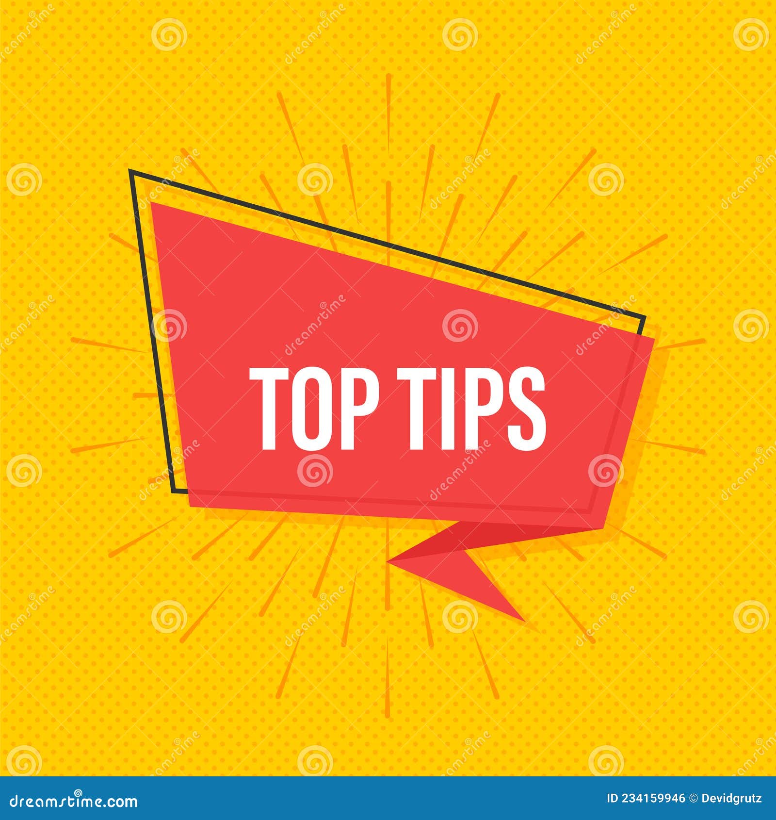 Megaphone Banner with Text Top Tips. Vector Illustration Stock Vector ...