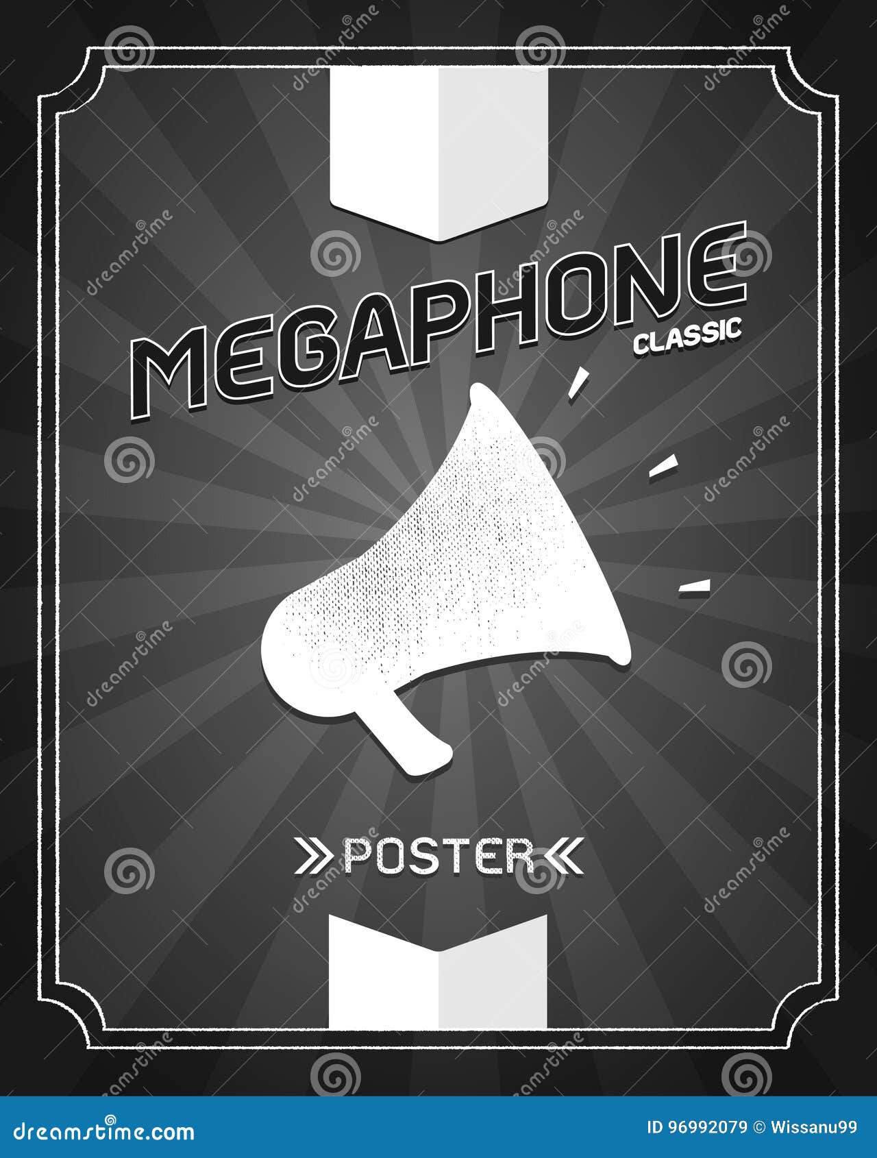 Megaphone Blackboard Poster Design Stock Vector - Illustration of ...