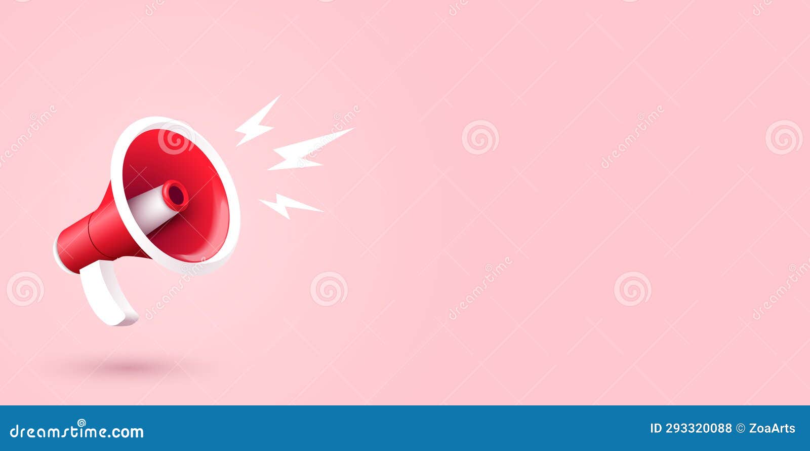 Realistic Megaphone Illustration with Blank Presentation Space Stock ...