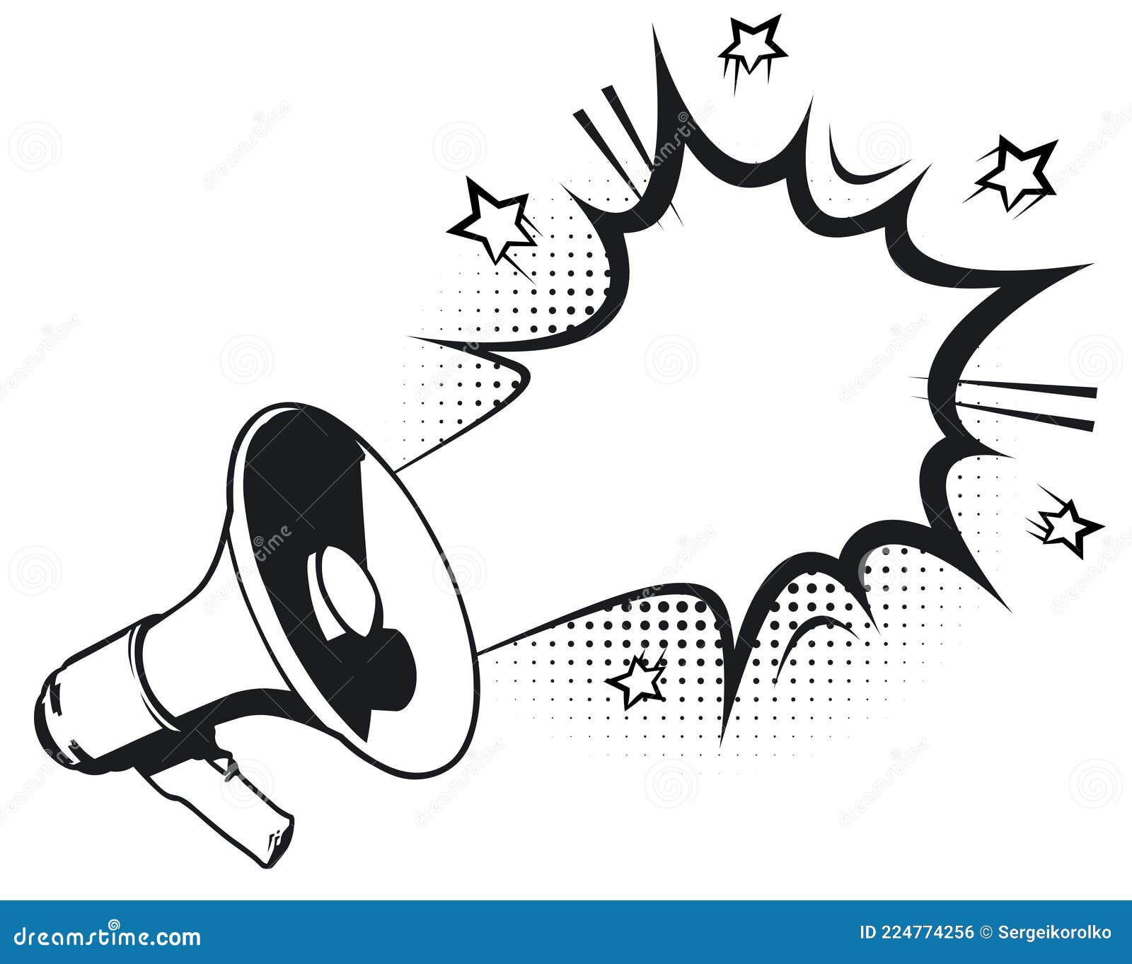 Megaphone with Blank Speech Bubble and Empty Copy Space for Text ...