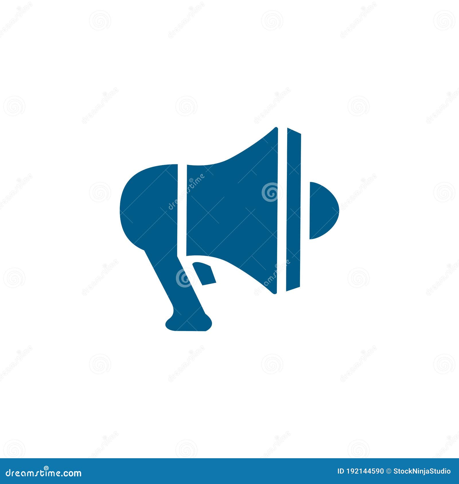 Megaphone Blue Icon on White Background. Blue Flat Style Vector ...