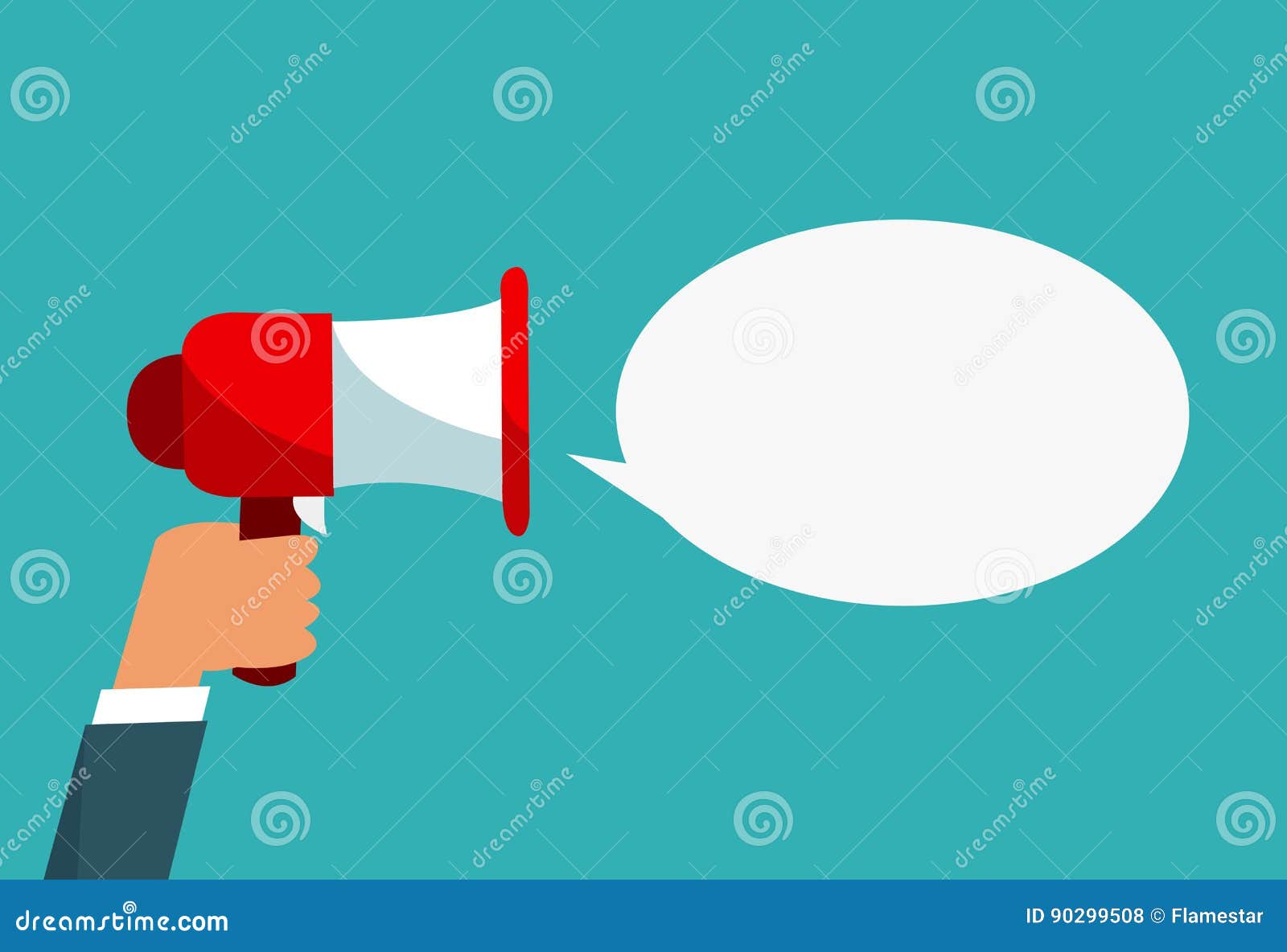 Megaphone Bubble for the Text. Vector Flat Design Illustration Stock ...