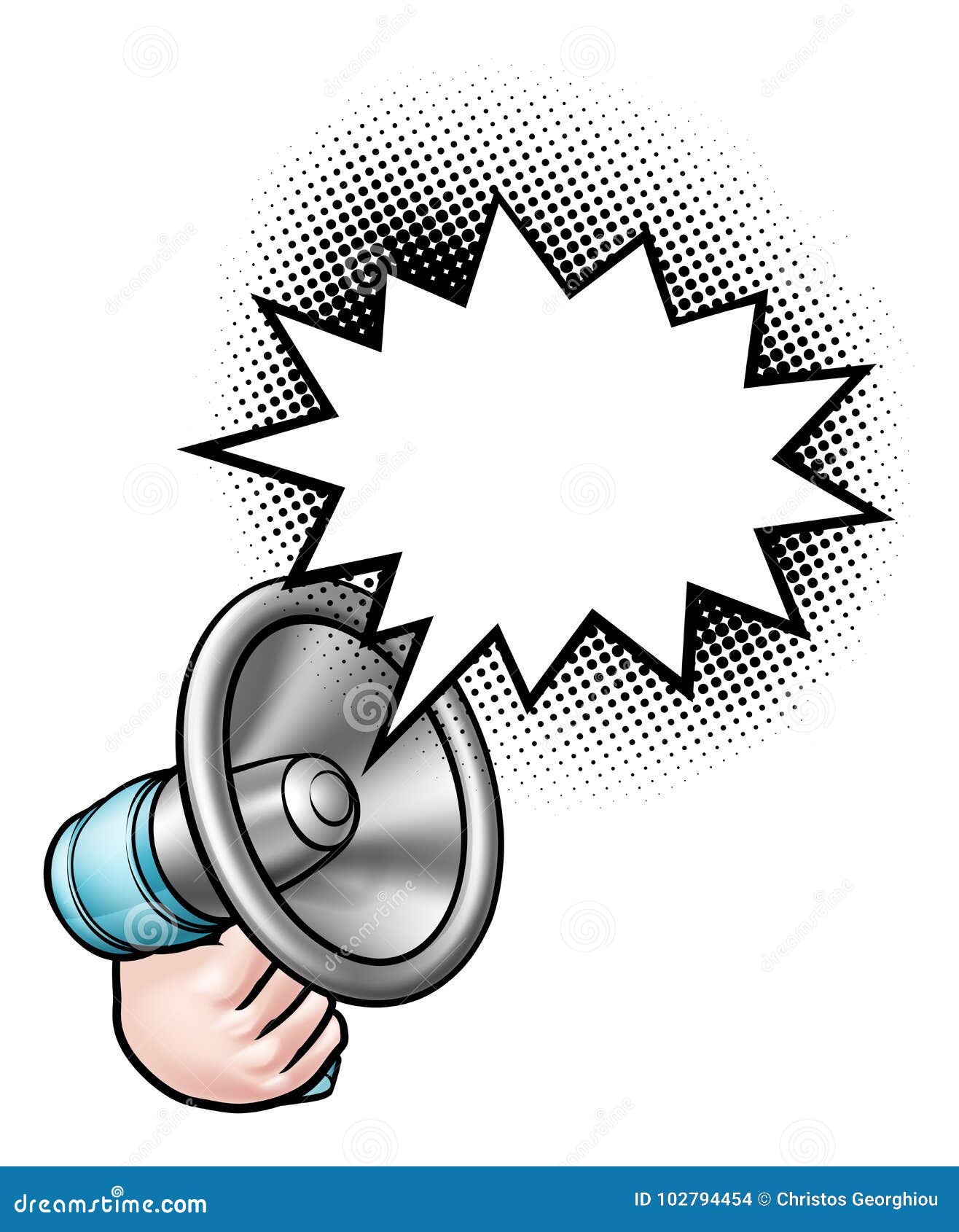 Megaphone Comic Book Speech Bubble Stock Vector - Illustration of icon ...