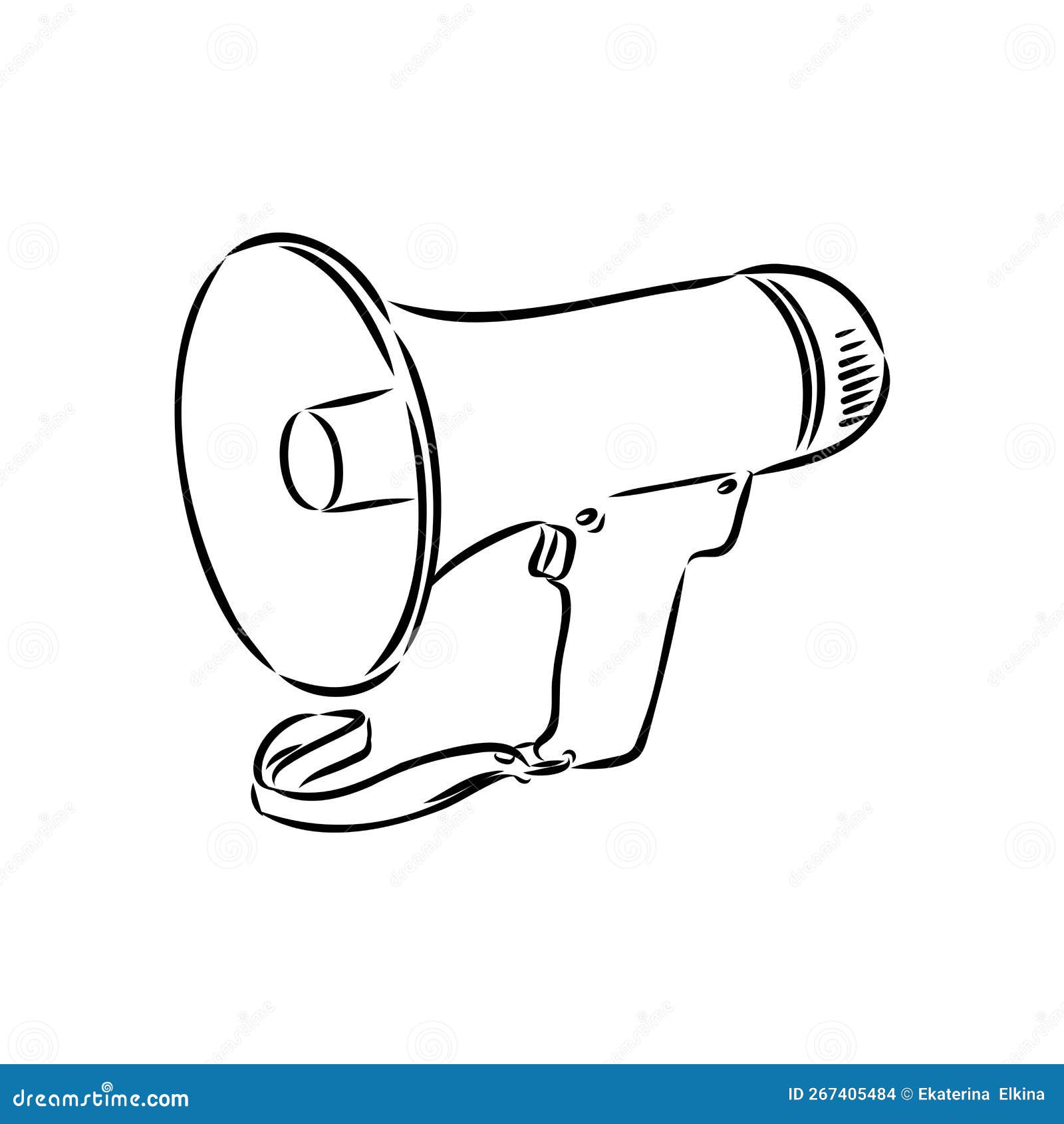 Megaphone, Bullhorn Sketch. Hand-drawn Vintage Vector Illustration ... Megaphone, Bullhorn Sketch. Hand-drawn Vintage Vector Illustration ...