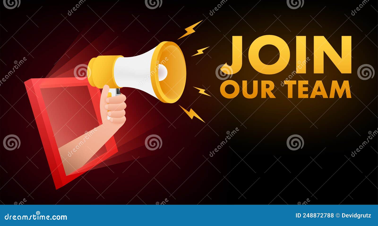 Megaphone , Business Concept with Text Join Our Team. Vector ...