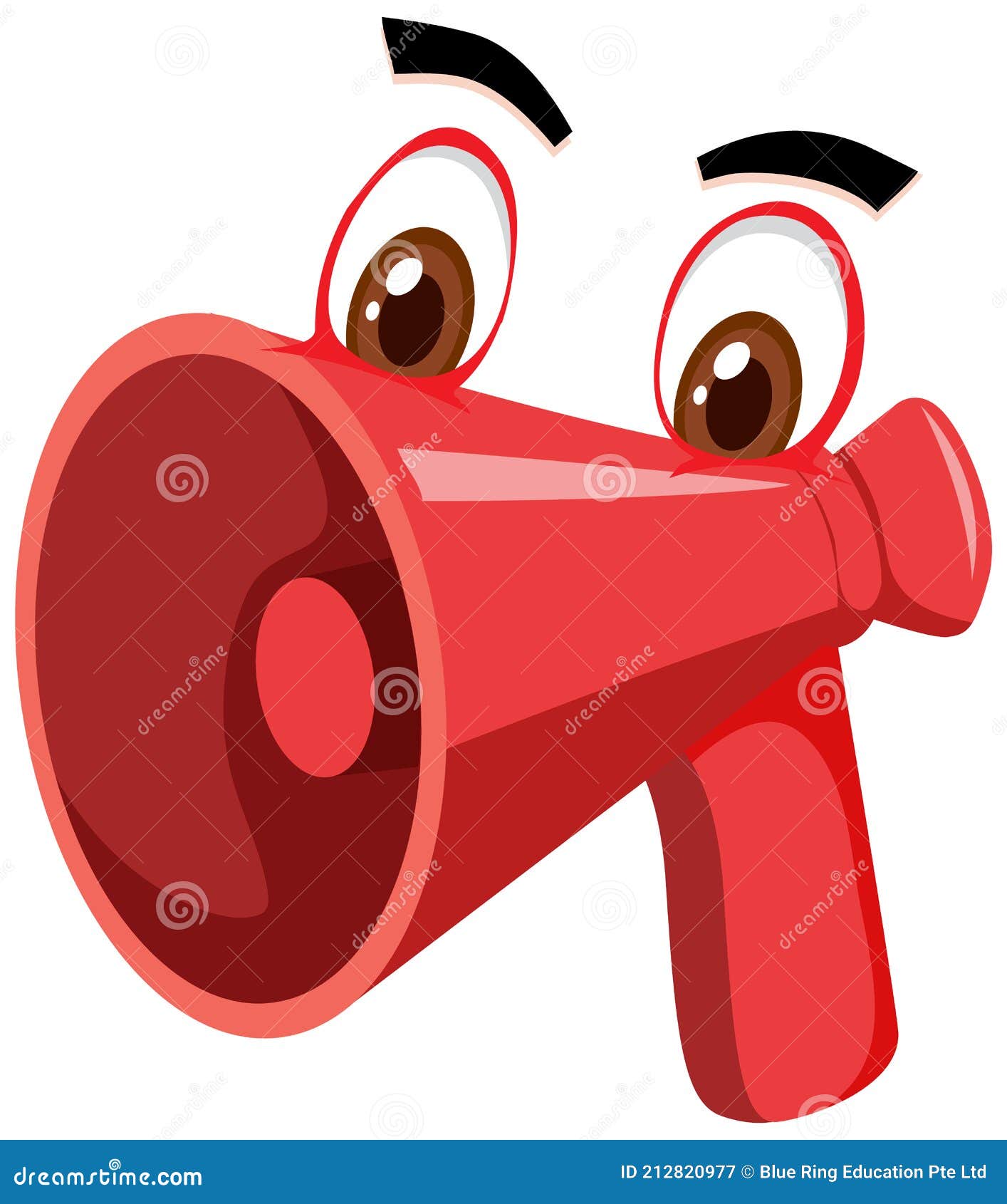 Megaphone Cartoon Character with Facial Expression Stock Vector ...