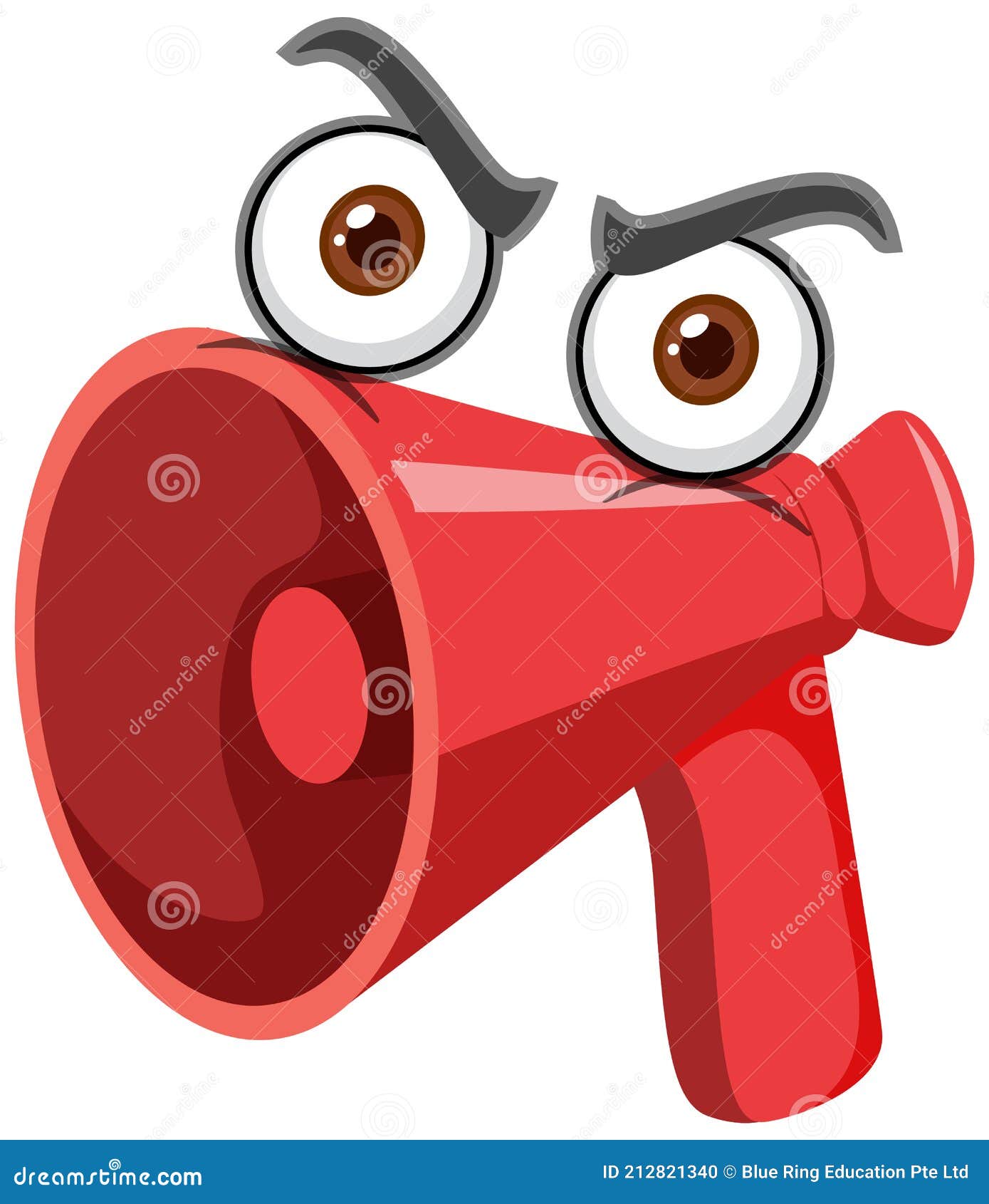 Megaphone Cartoon Character with Facial Expression Stock Vector ...