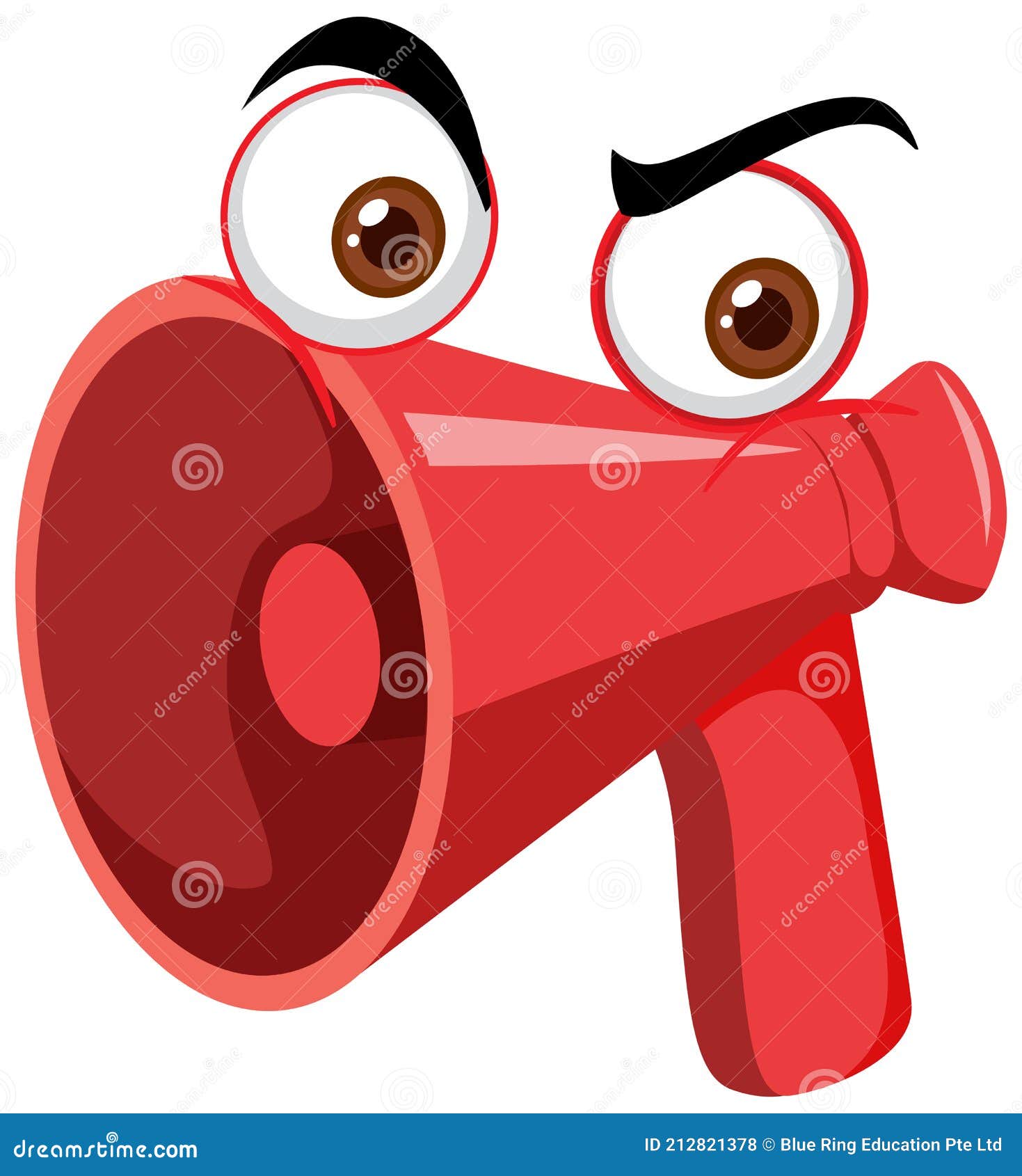 Megaphone Cartoon Character with Facial Expression Stock Vector ...
