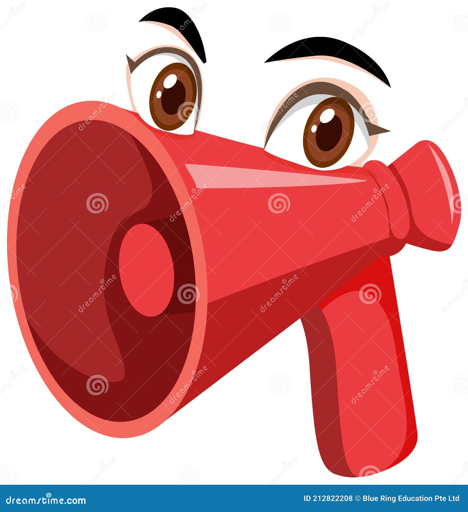 Megaphone Cartoon Character with Facial Expression Stock Vector ...