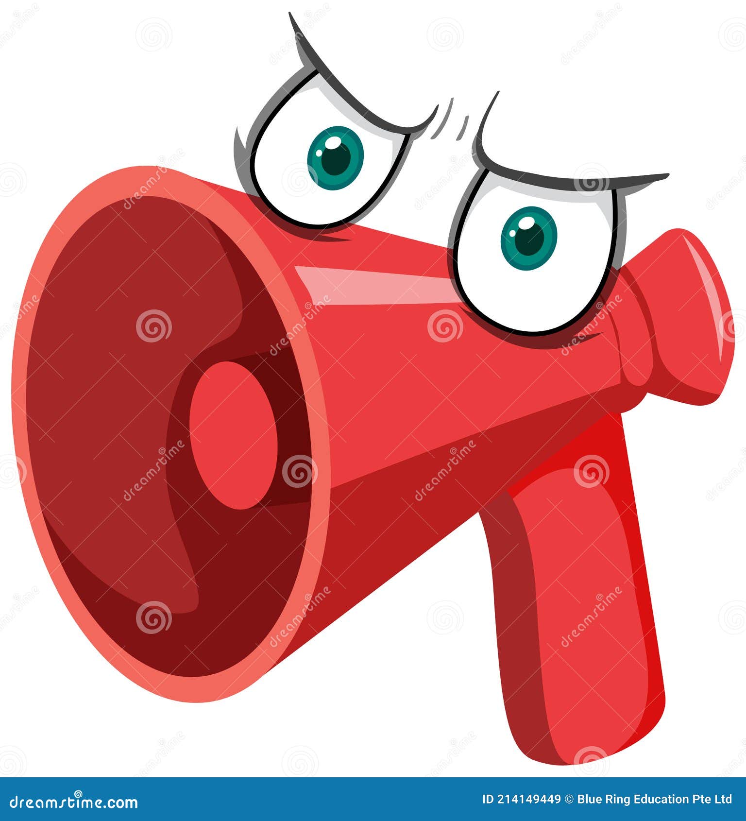 Megaphone Cartoon Character with Facial Expression Stock Vector ...