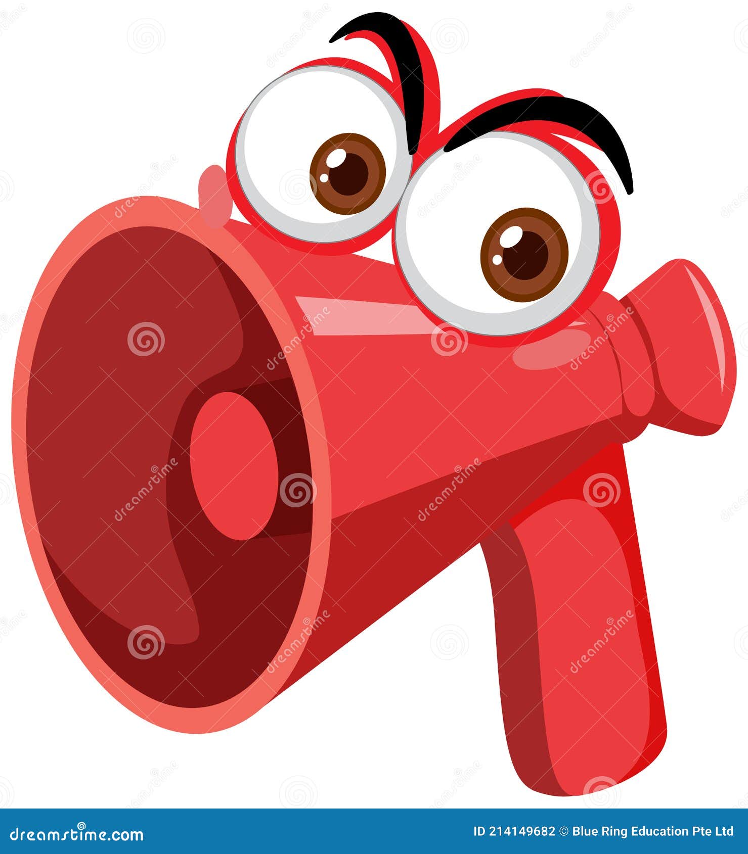 Megaphone Cartoon Character with Facial Expression Stock Vector ...