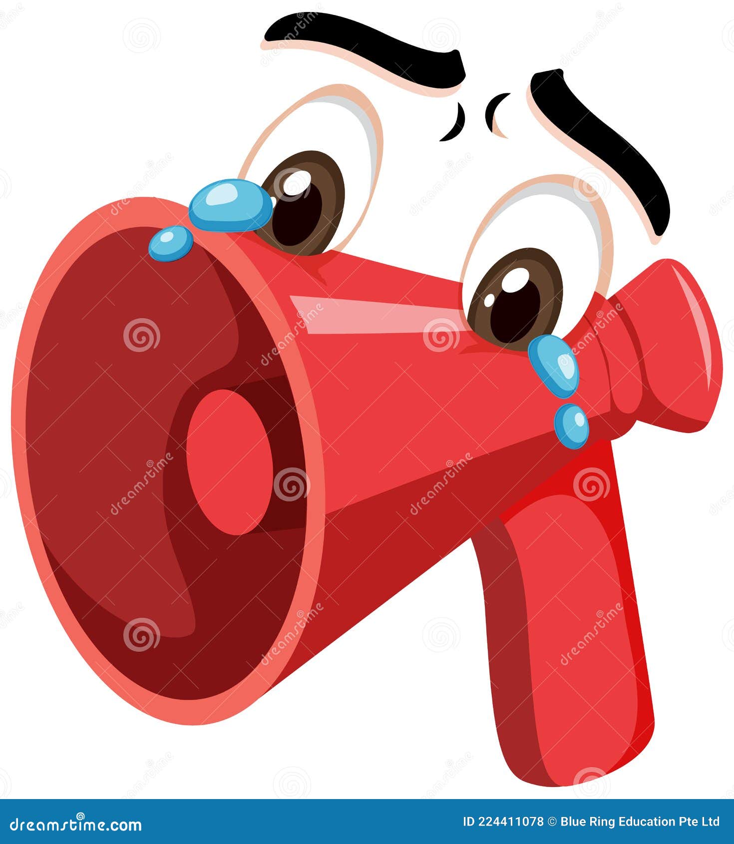 Megaphone Cartoon Character with Facial Expression Stock Vector ...