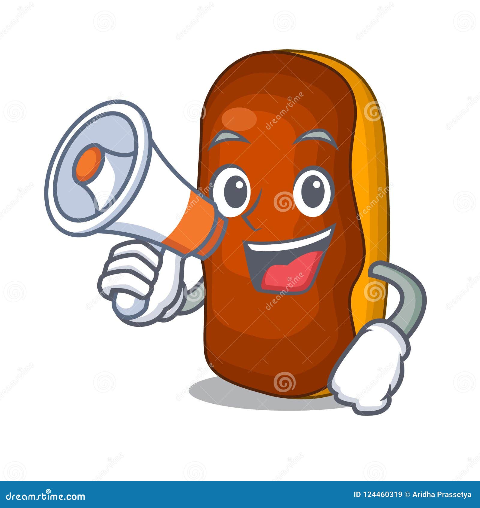 With Megaphone Character Eclair Cake Isolated on Chocolate Stock Vector ...