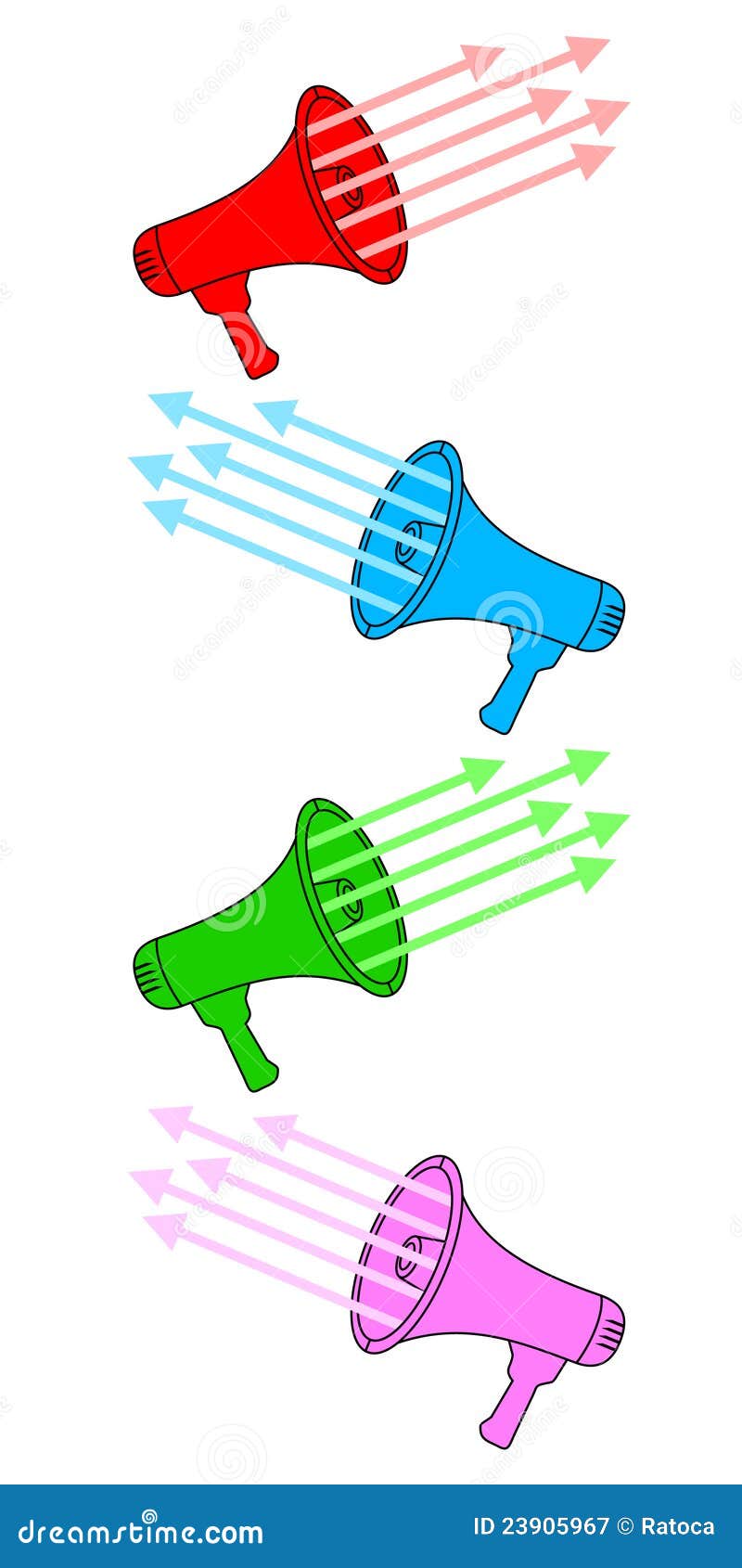 Megaphone colors stock vector. Illustration of design - 23905967